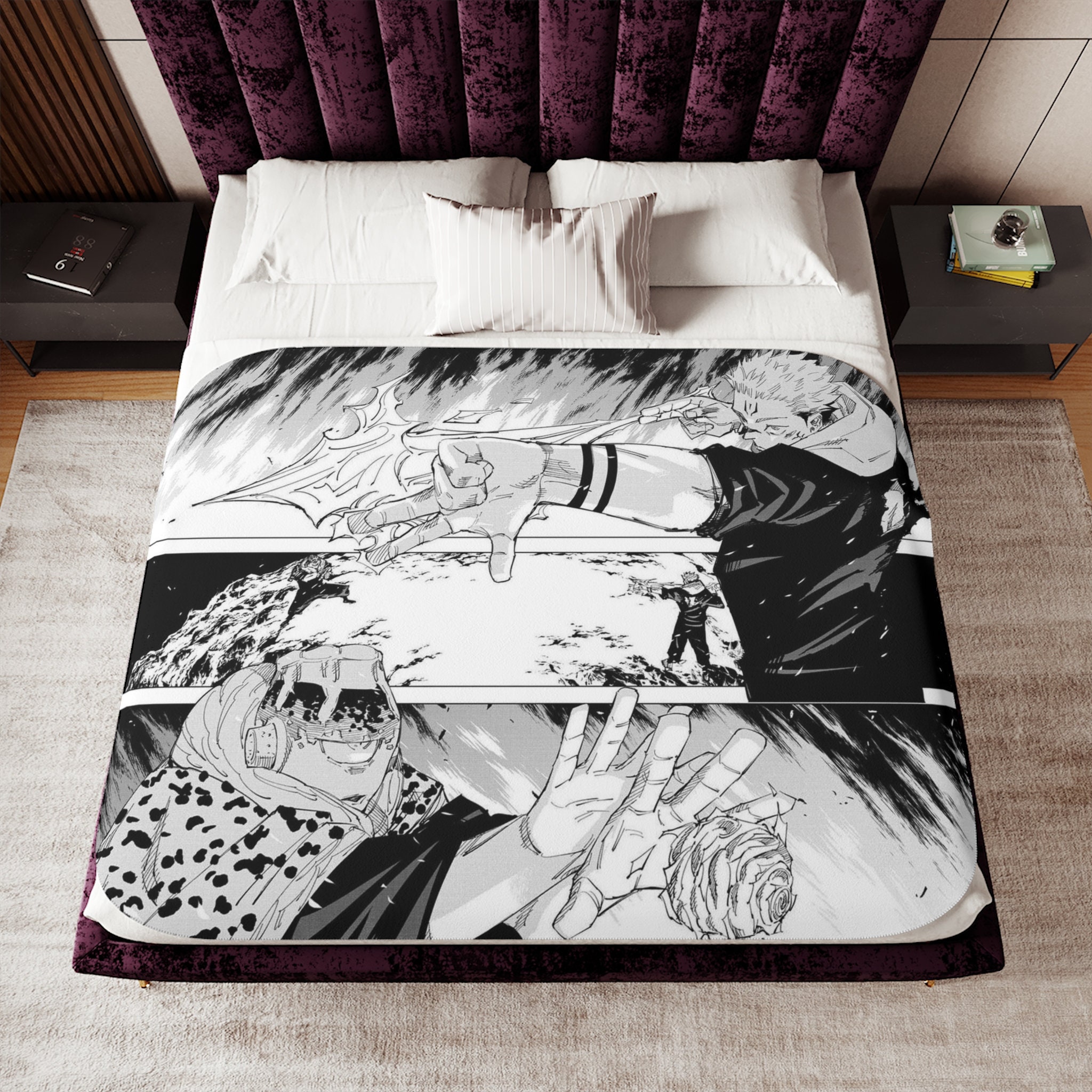 Sukuna Vs Jogo Panel Sherpa Blanket Two Colors - Etsy
