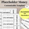 Printable Placeholder Money for Cash Envelopes Digital Download ...