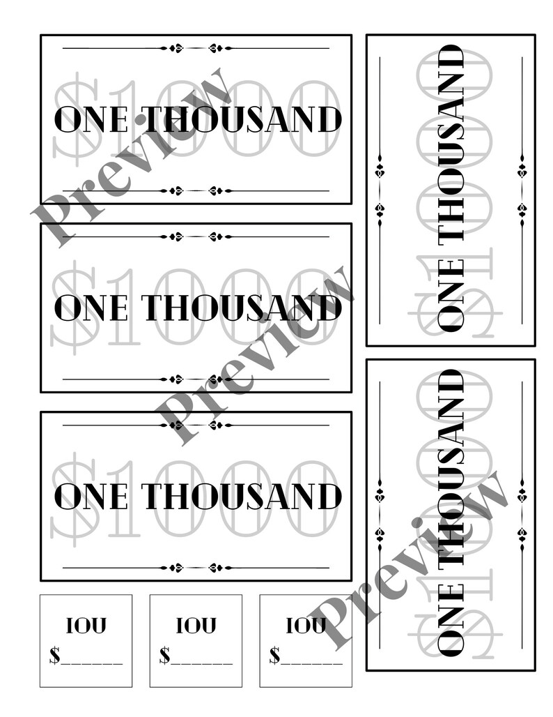 Placeholder Prop Money for Cash Stuffing Budgeting Sinking Funds - 100 ...