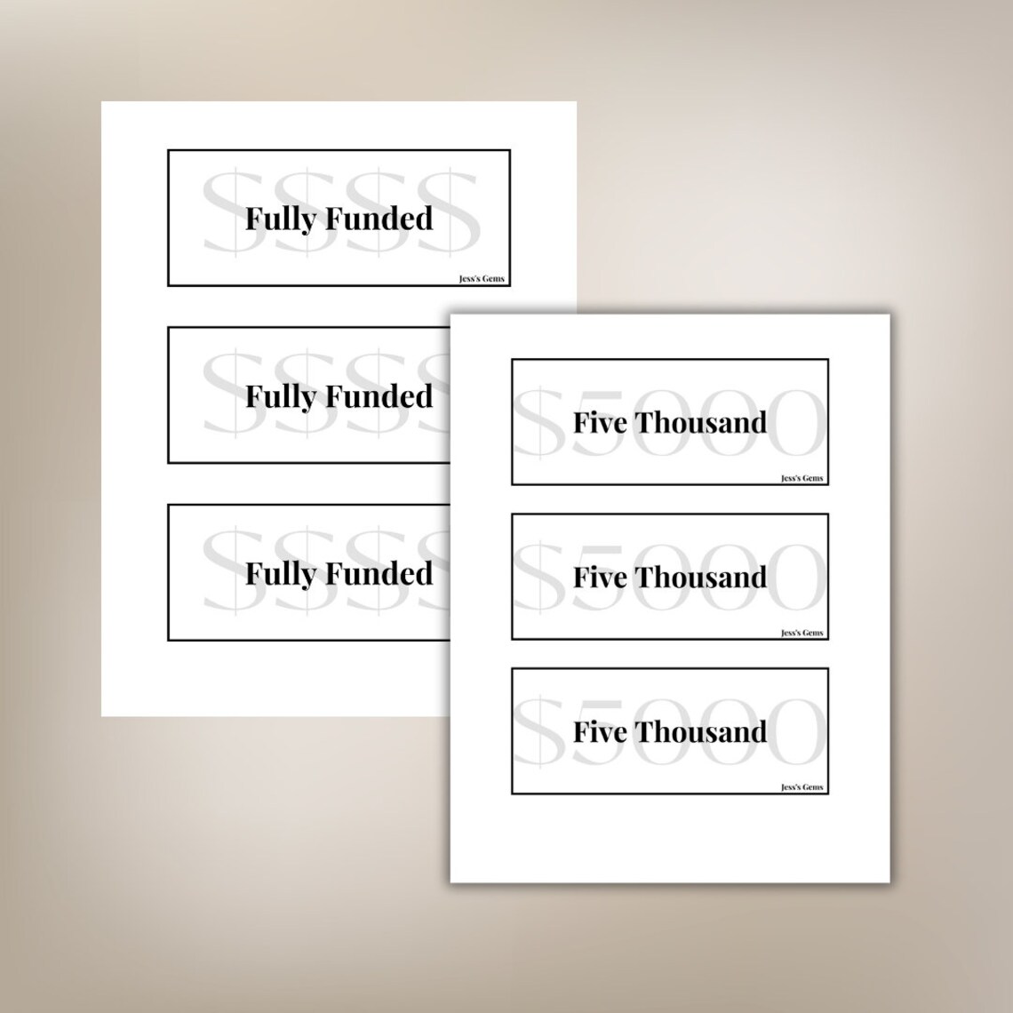 Printable Placeholder Money for Cash Envelopes - Digital Download ...