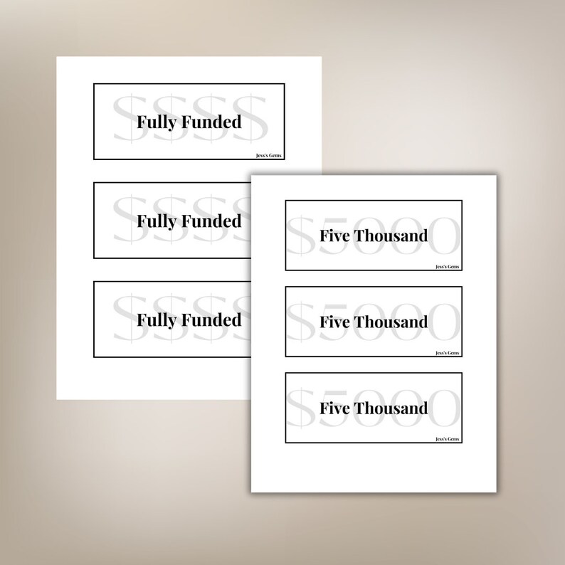 Printable Placeholder Money for Cash Envelopes - Digital Download ...