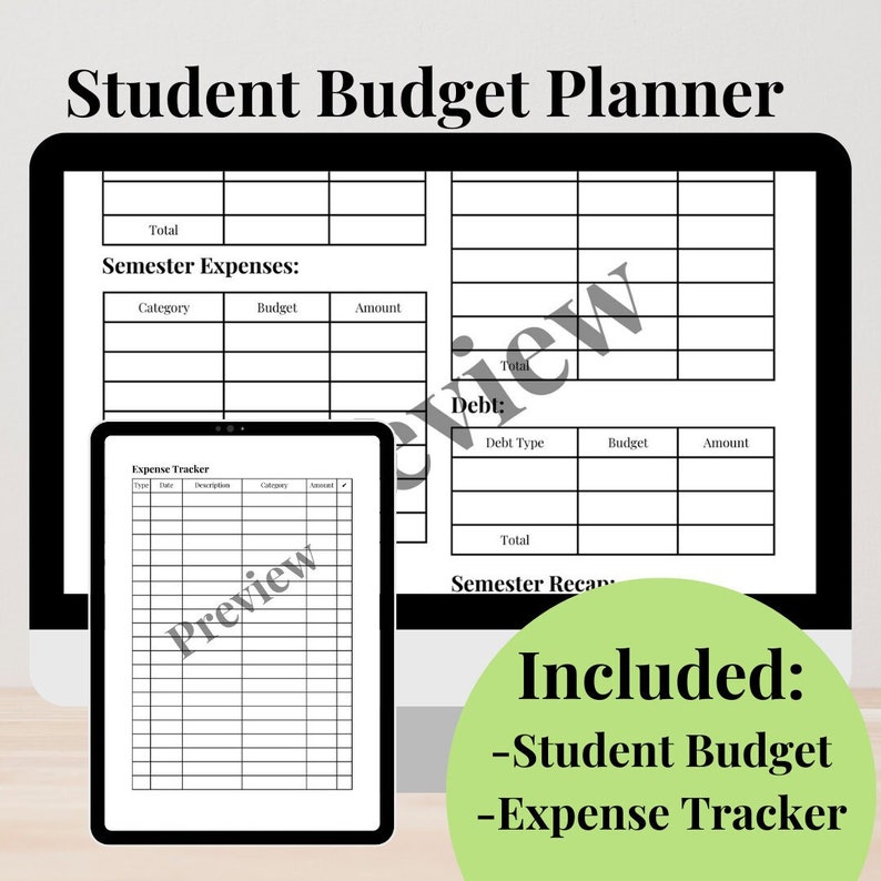 Student Success Semester Budget Planner With Expense Tracker, Money ...