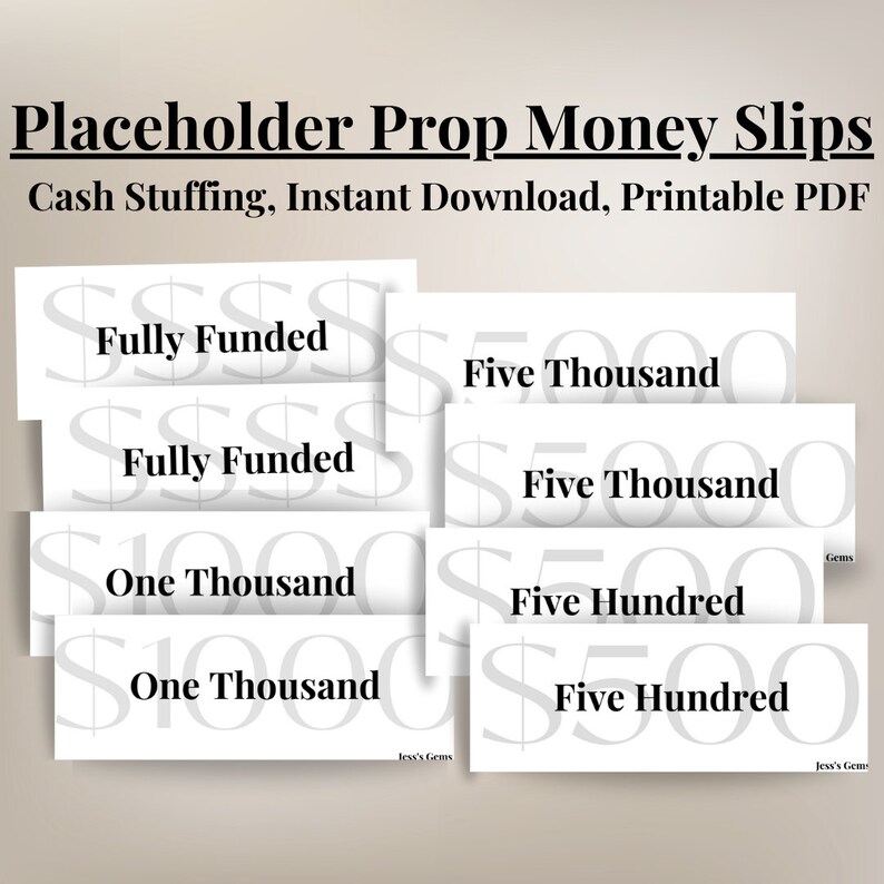 Printable Placeholder Money for Cash Envelopes - Digital Download ...