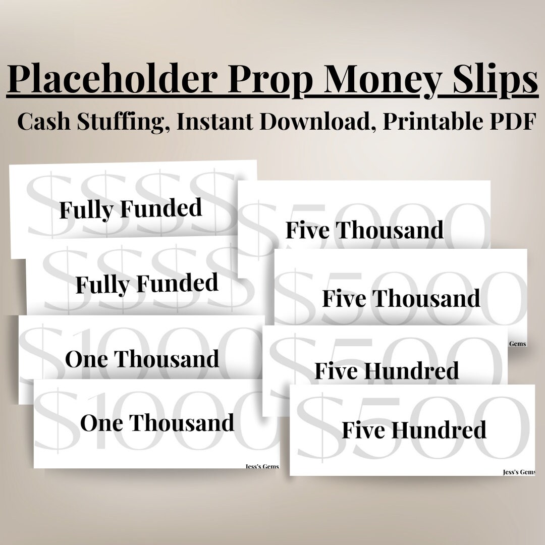 Printable Placeholder Money for Cash Envelopes - Digital Download ...