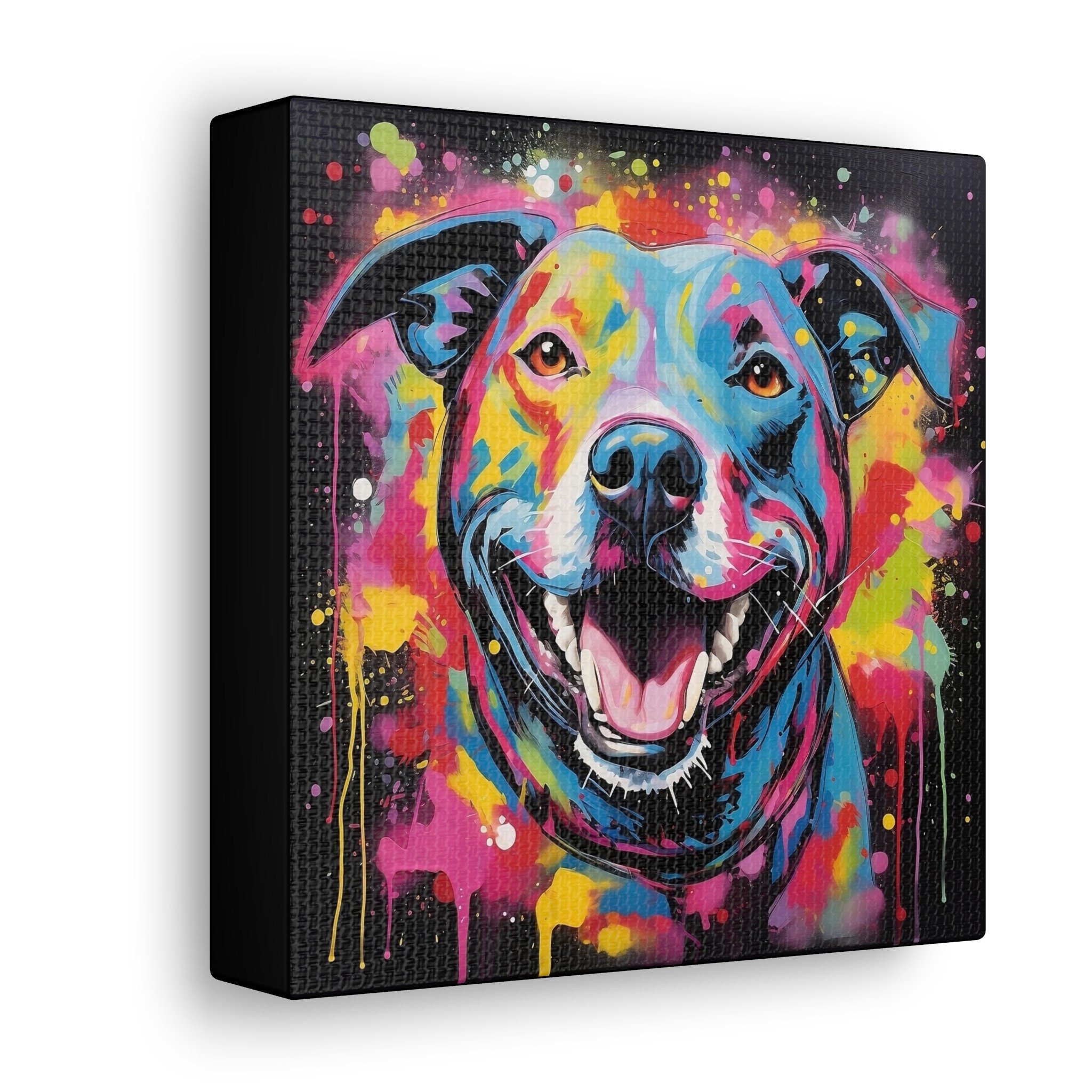 Pitbull Wall Art Print Pitbull Dog Art Canvas Gift for Dog Person ...