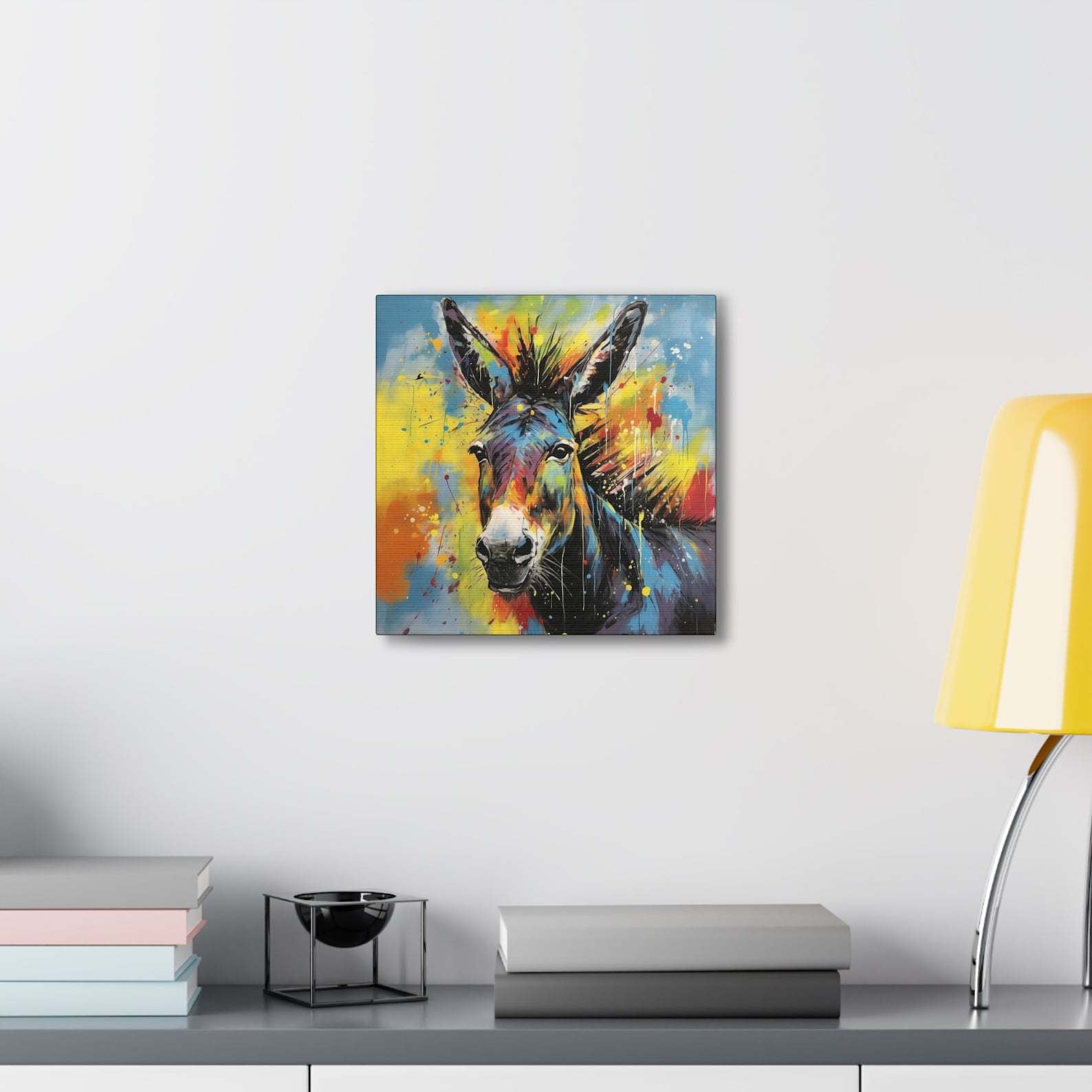 Donkey Art Canvas Print Farmhouse Animal Oil Painting Farm Animal Wall ...