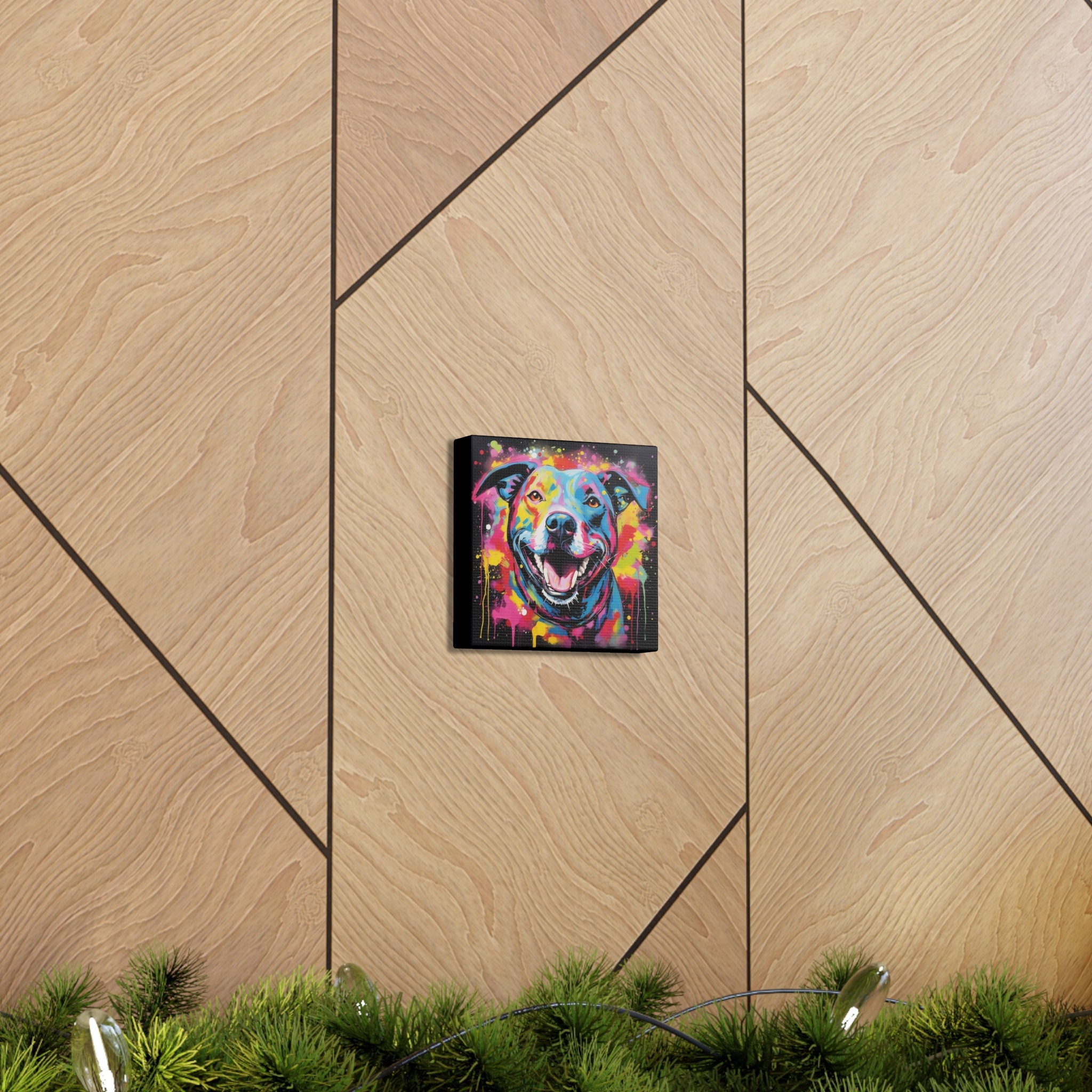 Pitbull Wall Art Print Pitbull Dog Art Canvas Gift for Dog Person ...