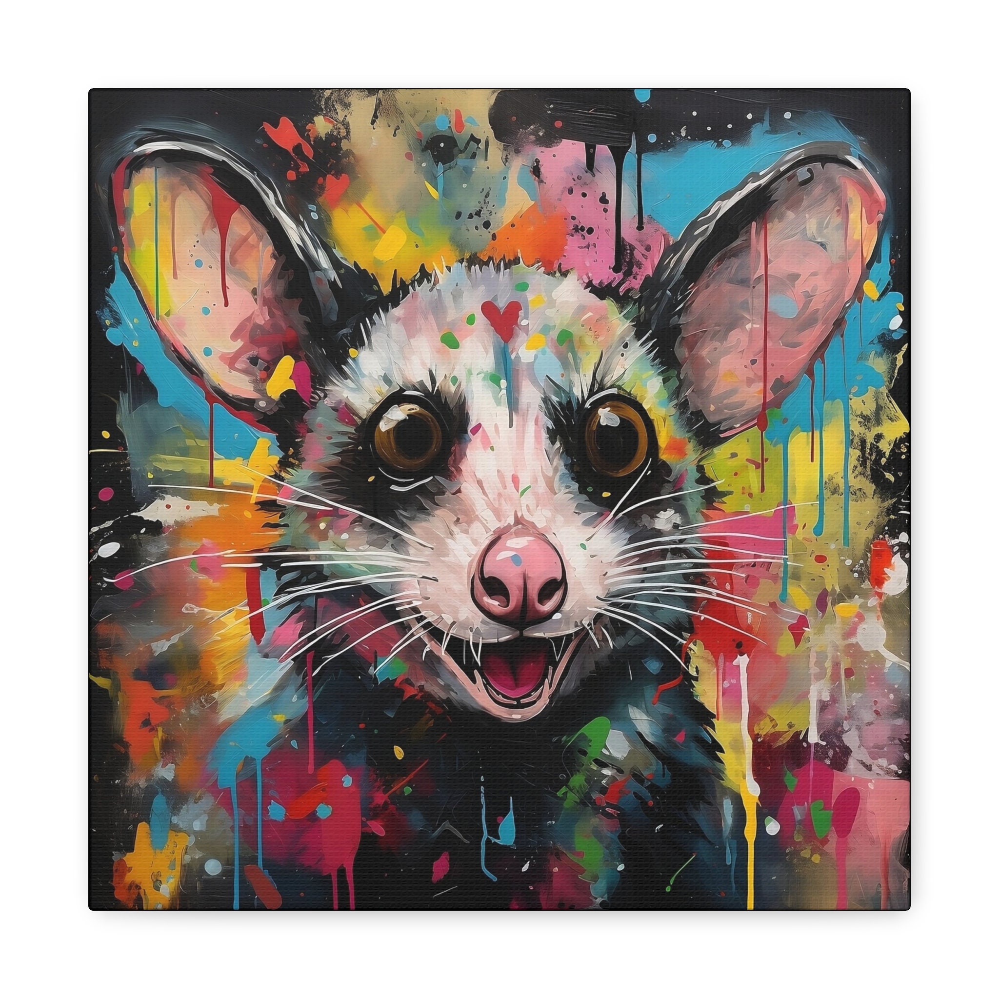 Cute Opossum Possum Nursery Wall Art Print Canvas Gift for Opossum ...