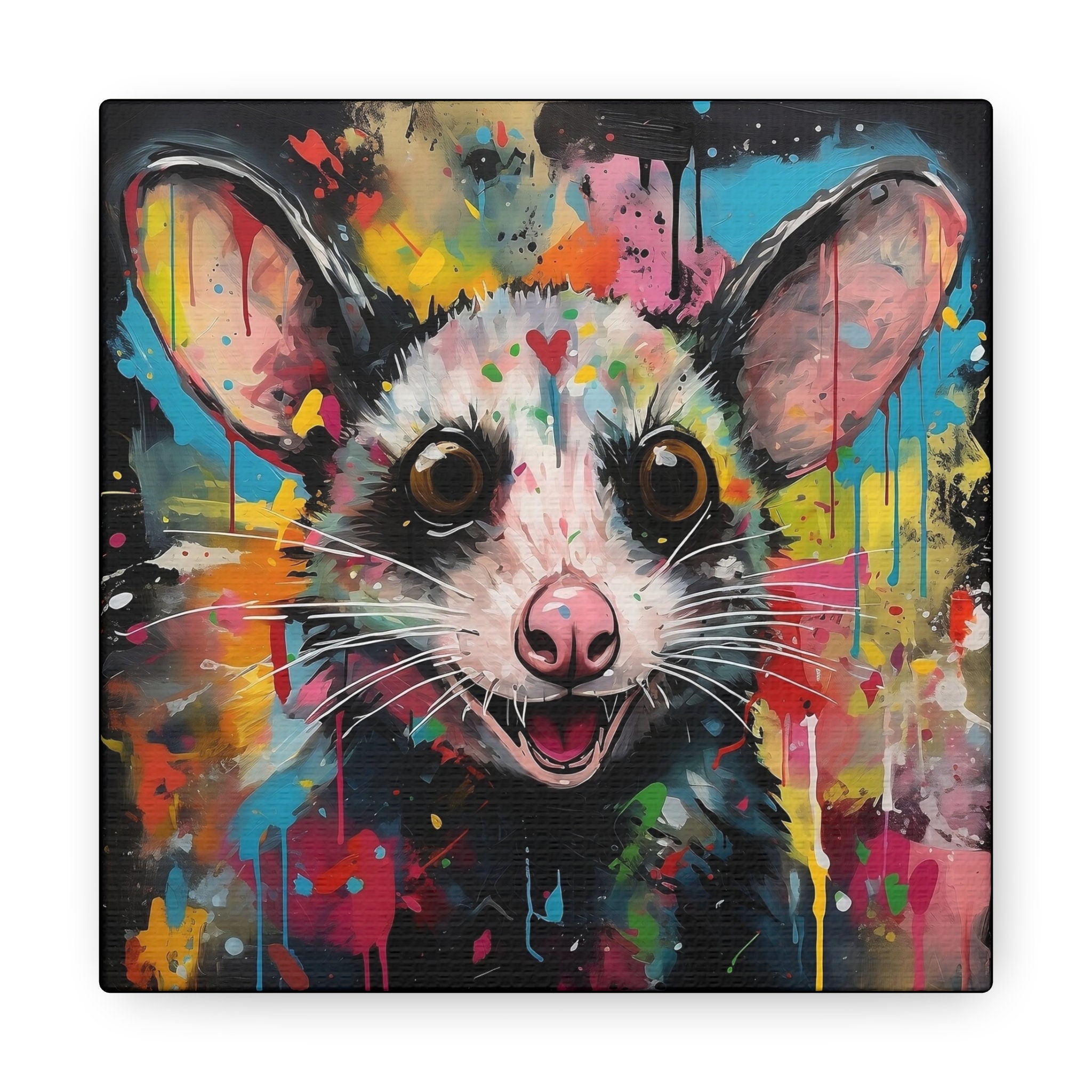 Cute Opossum Possum Nursery Wall Art Print Canvas Gift for Opossum ...