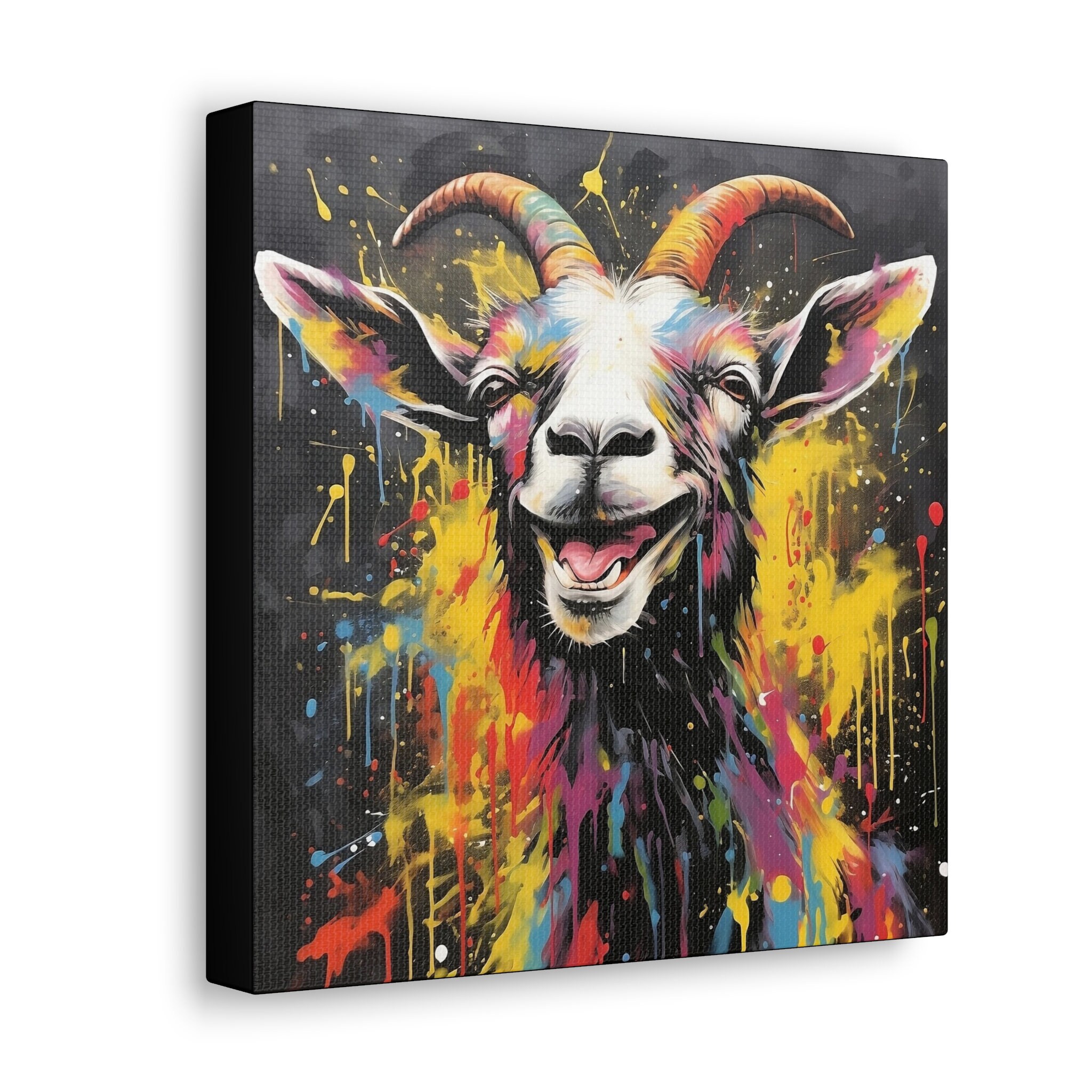 Goat Art Canvas Print Goat Wall Art Print Gift for Animal Lover Funny ...