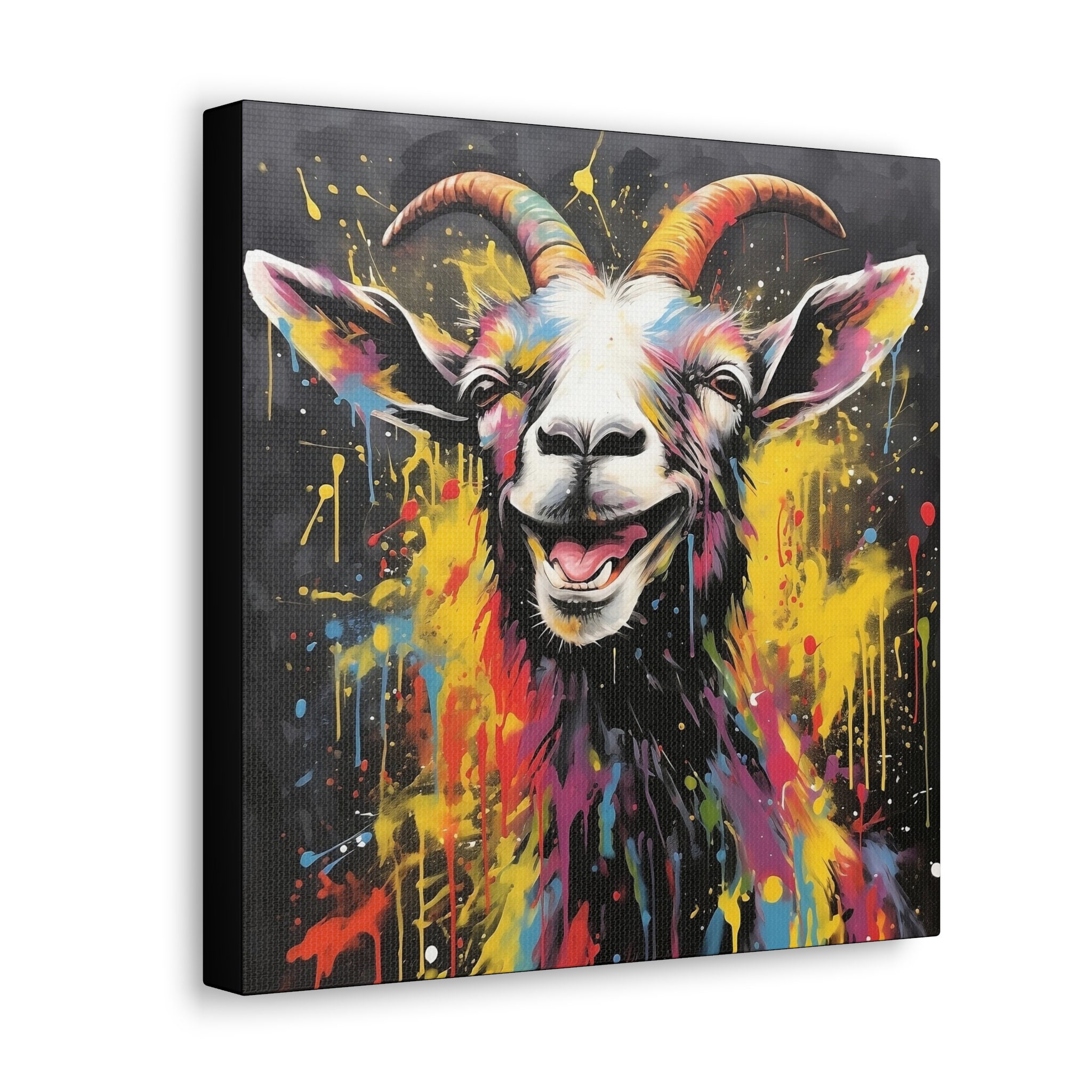 Goat Art Canvas Print Goat Wall Art Print Gift for Animal Lover Funny ...
