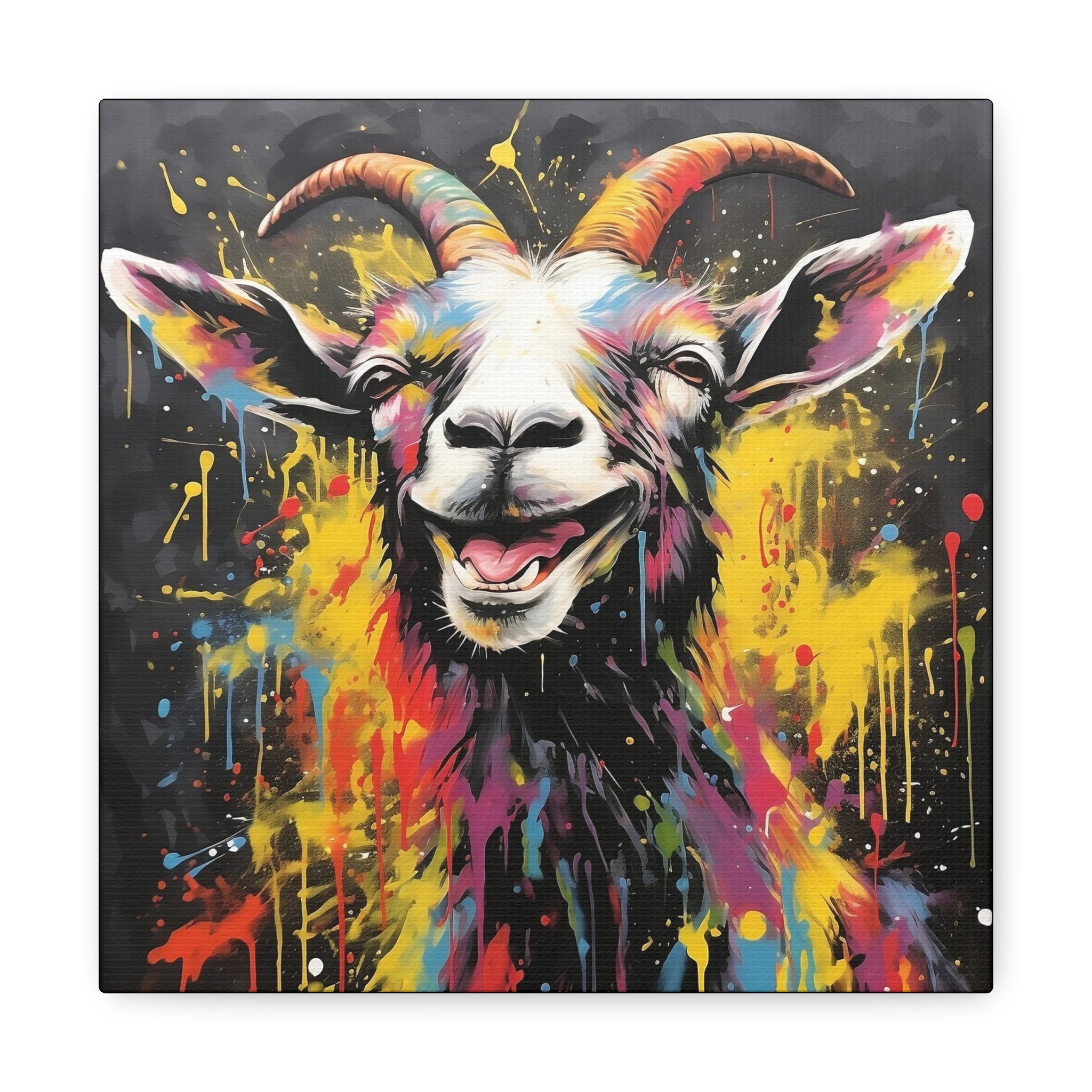 Goat Art Canvas Print Goat Wall Art Print Gift for Animal Lover Funny ...