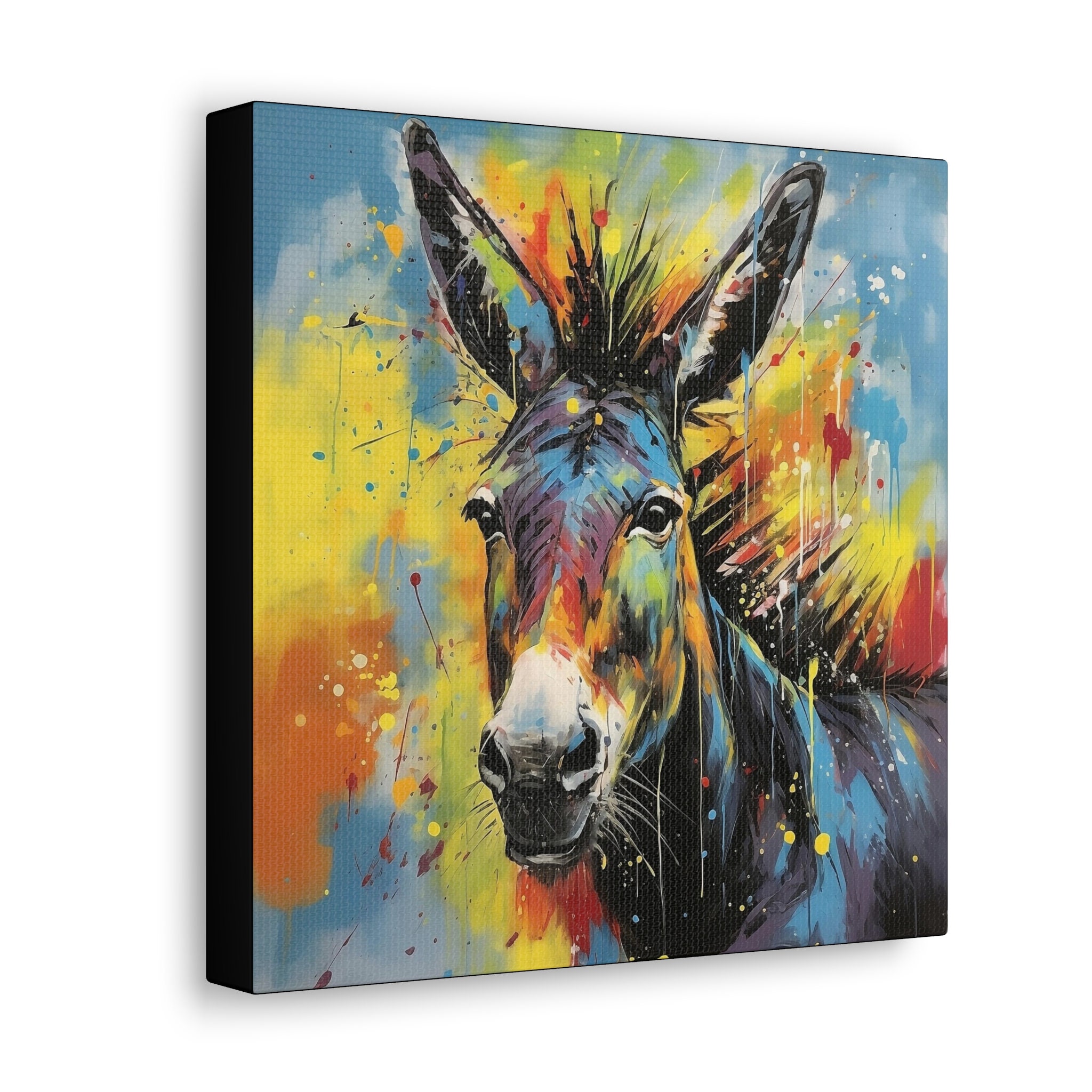 Donkey Art Canvas Print Farmhouse Animal Oil Painting Farm Animal Wall ...