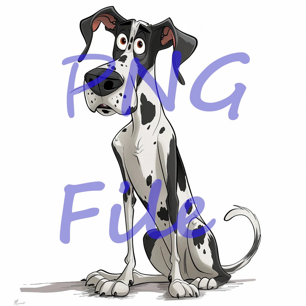 Whimsical Animation Style Dog Clipart Graphics Cartoon Dog PNG Files - Etsy