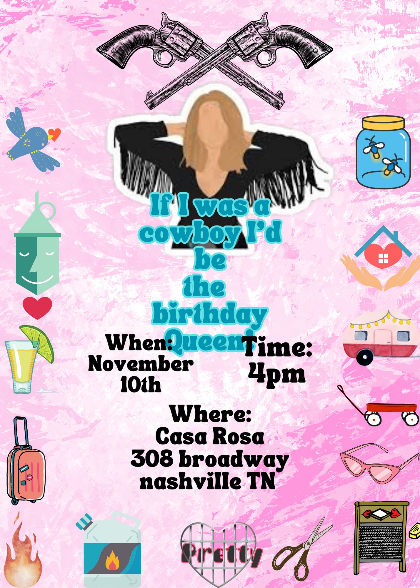 Miranda Lambert Birthday Invitation - Etsy