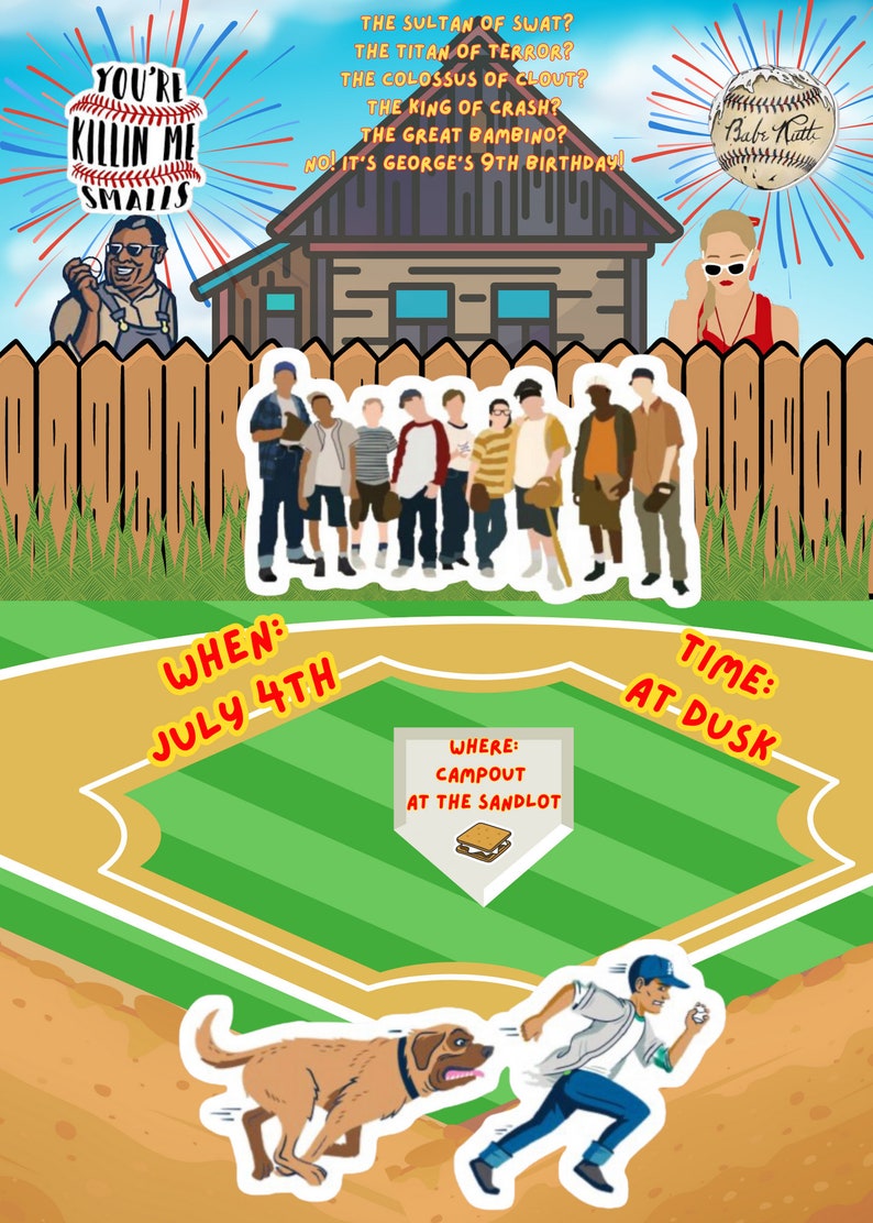 The Sandlot Birthday Invitation - Etsy