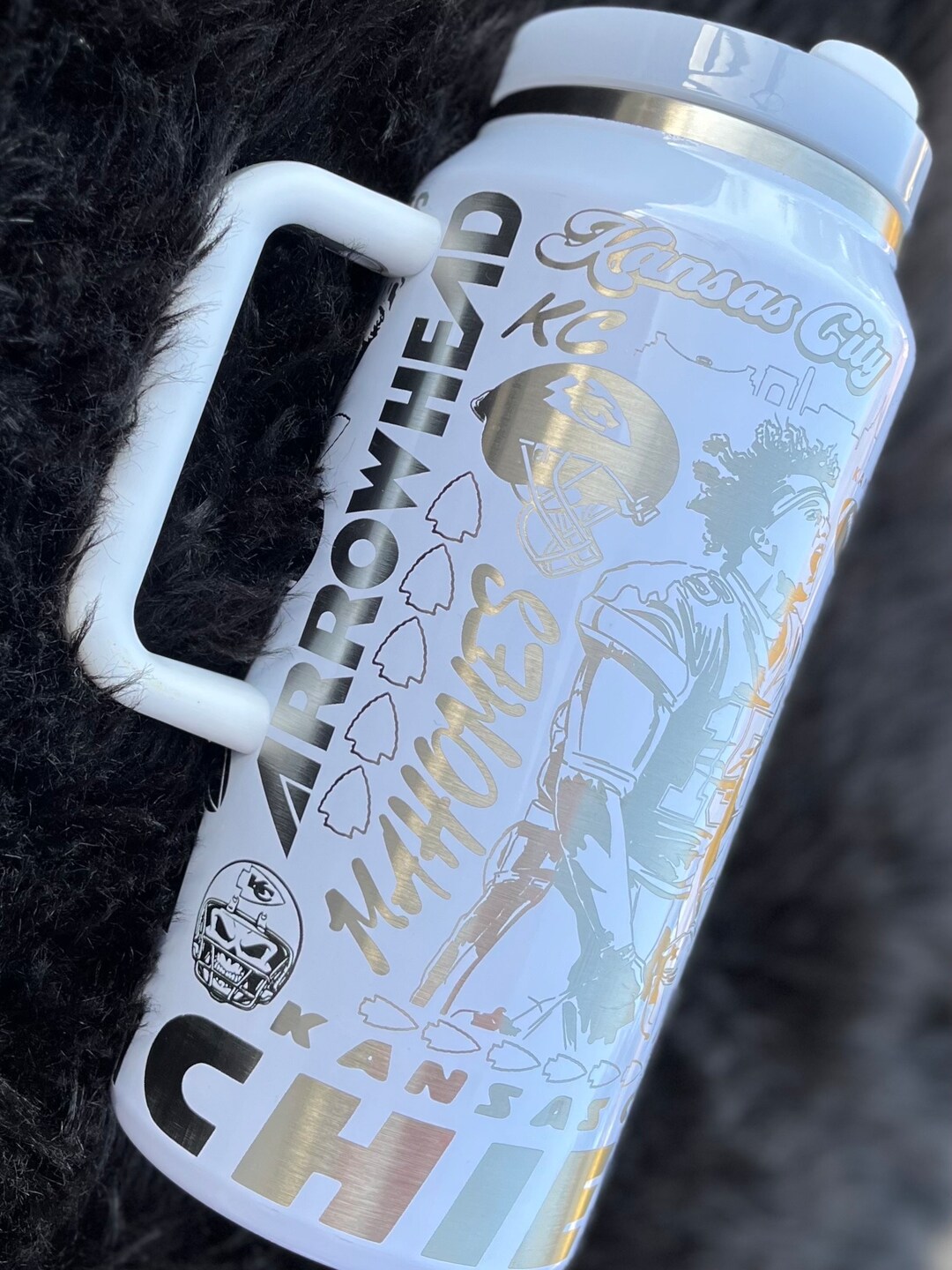 Kansas City Football Themed Engraved 64 Oz Tumbler With Straw - Etsy