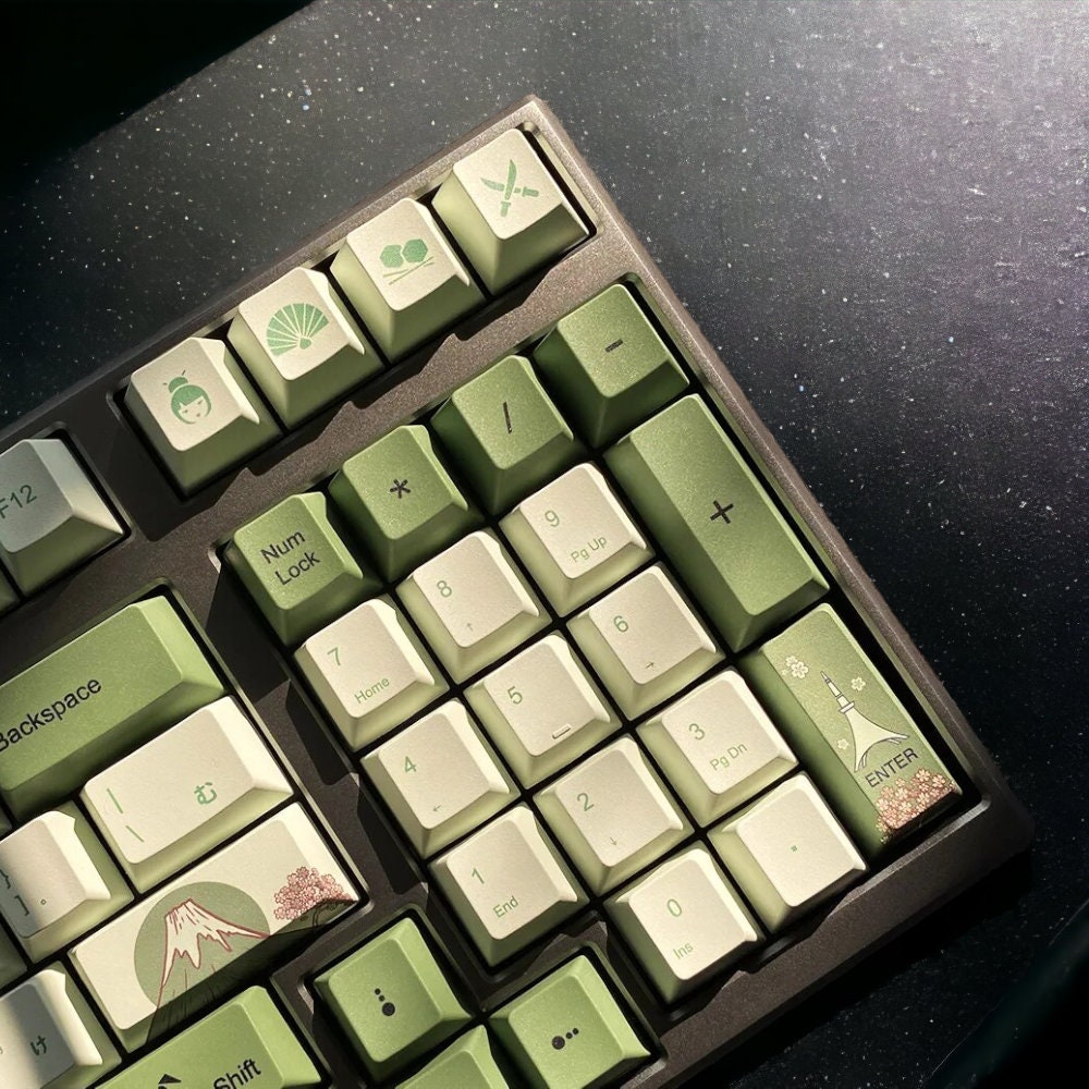 Matcha Green Japanese Theme Full Keycaps Set, Japanese Culture ...