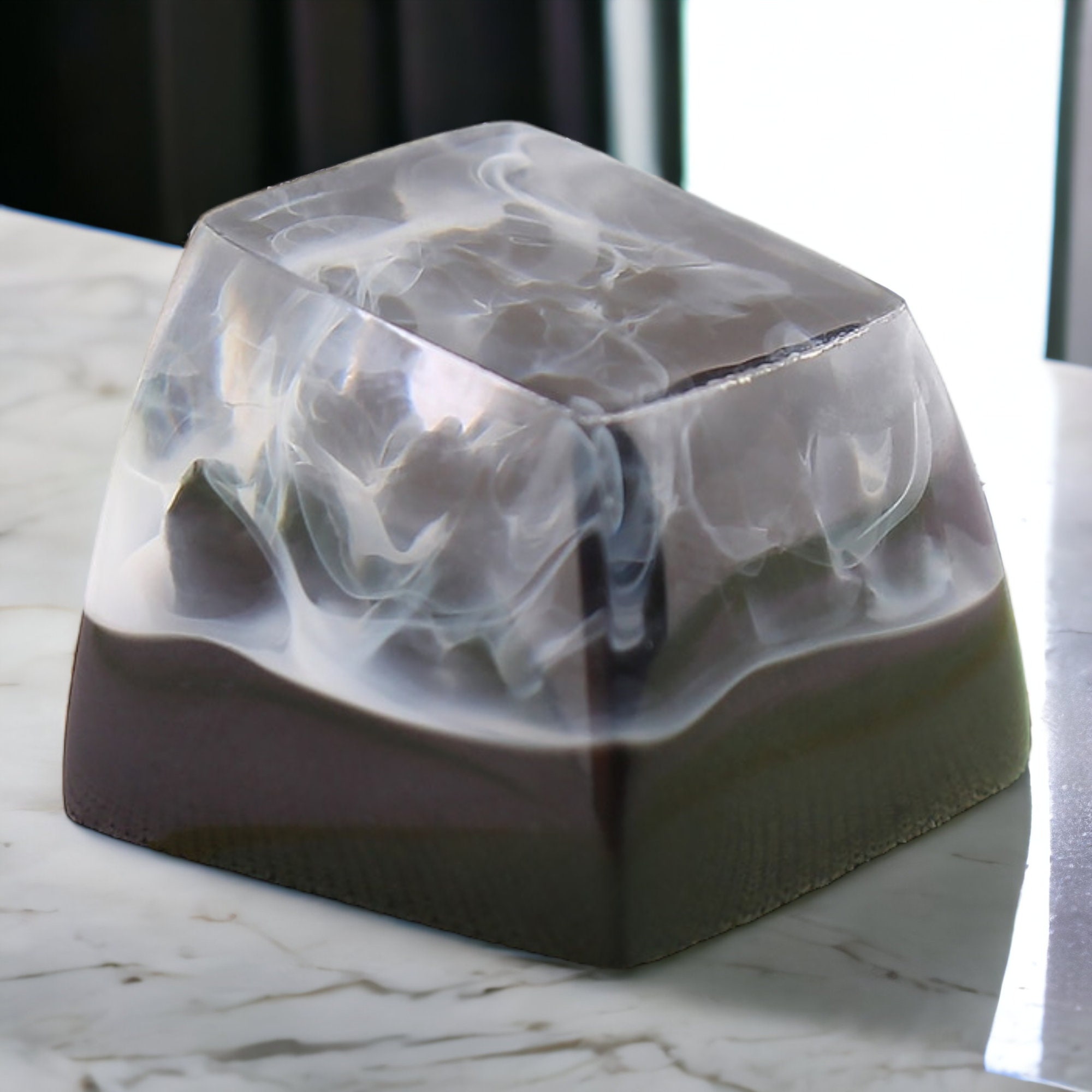 Cloudy Mountains Resin Keycap, 3D Nature Landscape Summit Alps Foggy ...