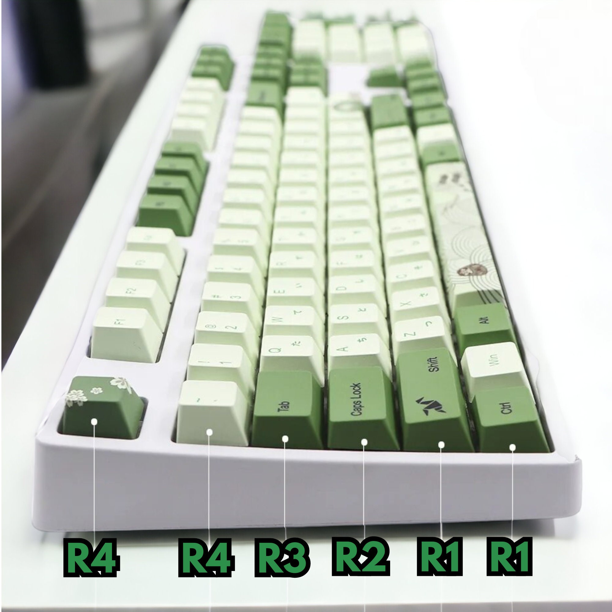 Matcha Green Japanese Theme Full Keycaps Set, Japanese Culture ...