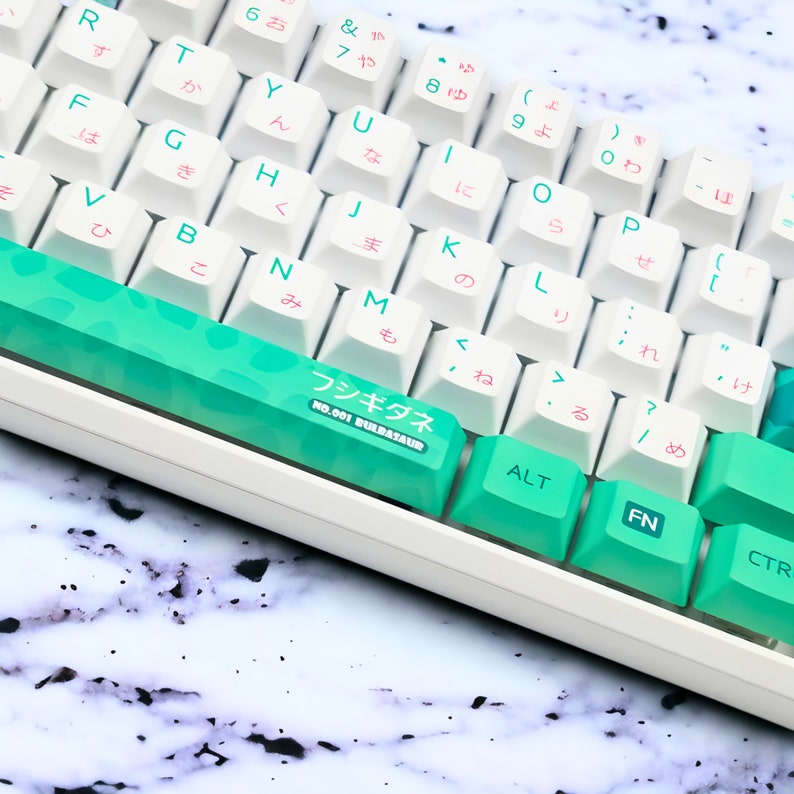 Bulbasaur Pokemon Keycaps Set, Cute Japanese Anime Theme Gaming Keycaps ...