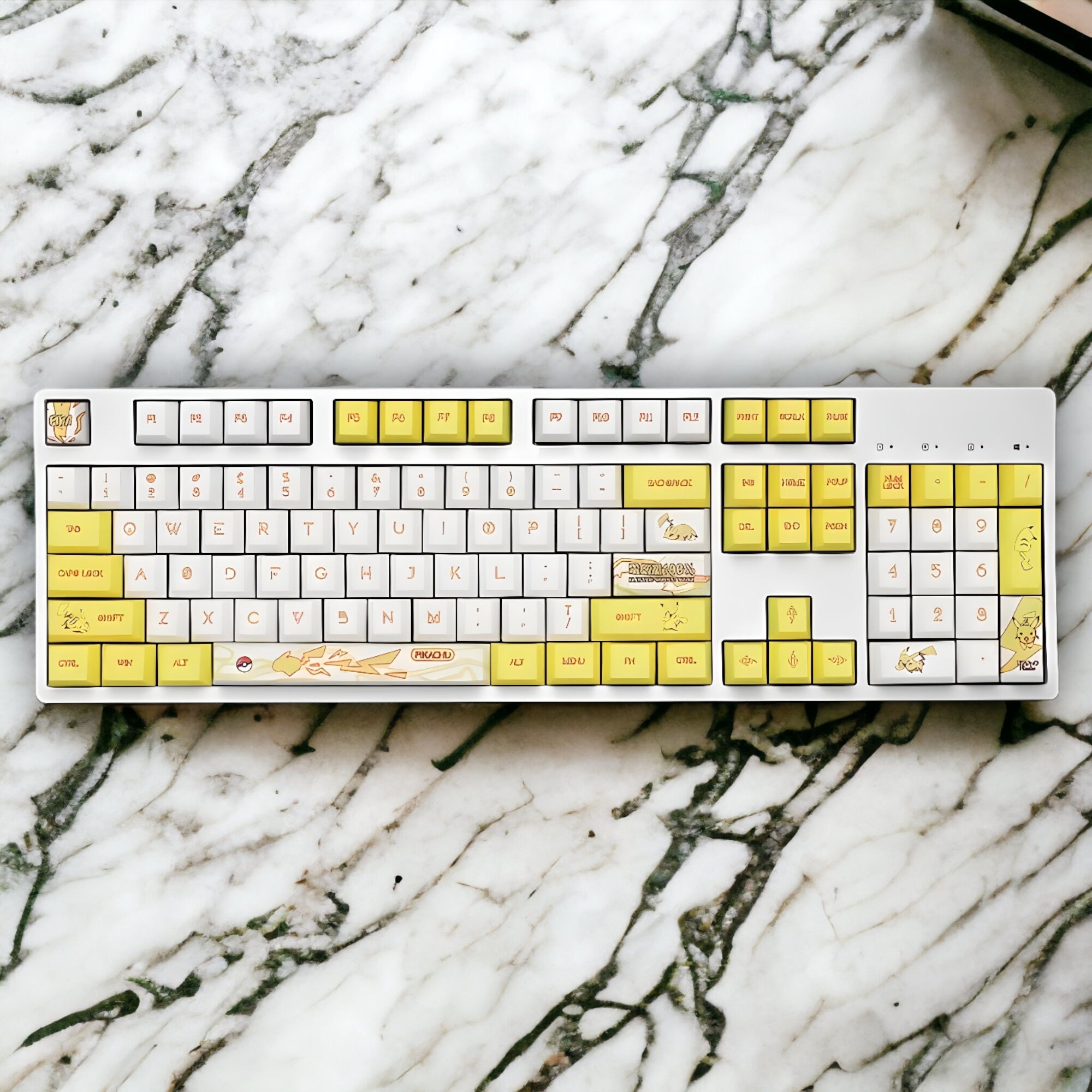 Pikachu Pokemon Keycaps Set, Cute Japanese Anime Theme Inspired Gaming ...