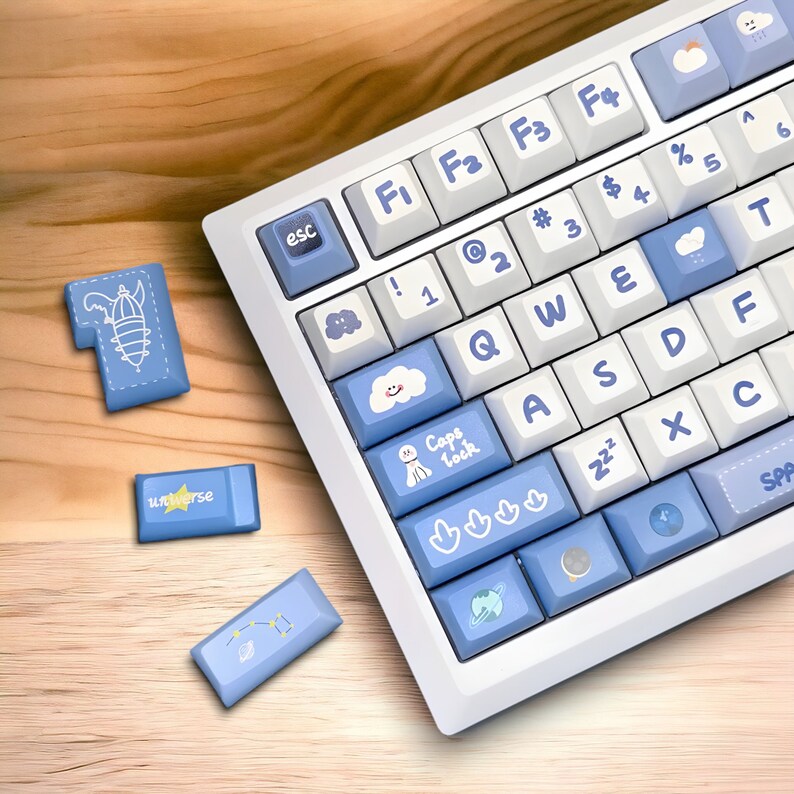 Space Clouds Keycap Set, Planet Rocket Ship Sun Moon Cosmic Astral ...