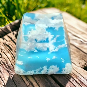 Blue Sky & Clouds Resin Keycap, Nature Theme Artistic Light Blue Sky ...