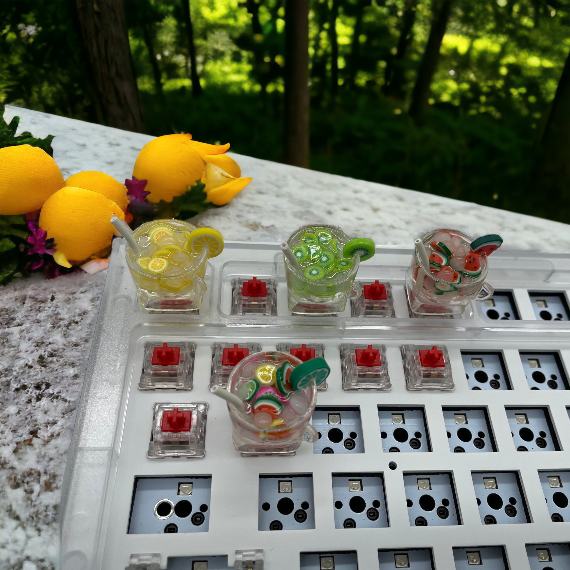 Lemonade Drink Resin Keycap, Limeade Watermelon Kiwi Keycap, Fruit Tea ...