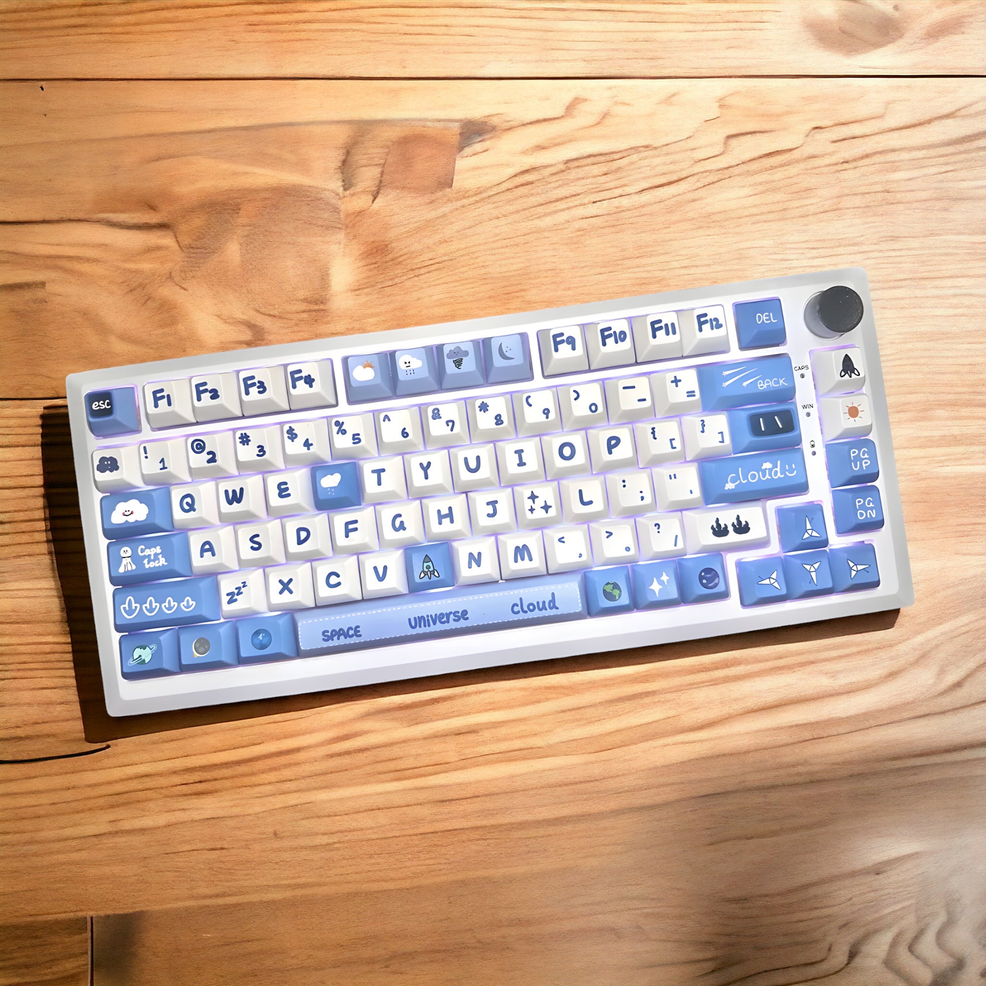 Space Clouds Keycap Set, Planet Rocket Ship Sun Moon Cosmic Astral ...