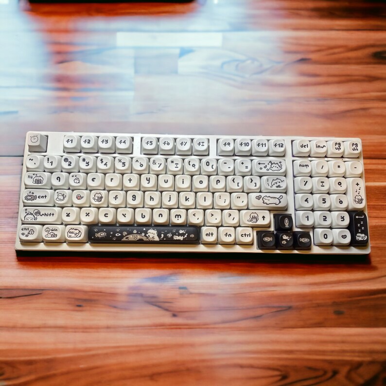 Cute Kittens Keycap Set, Adorable Cartoon Cat Animal Themed Gaming Gift ...