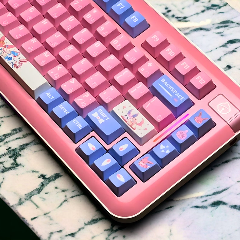 Eevee Pokemon Keycaps Set, Cute Japanese Anime Theme Inspired Gaming ...