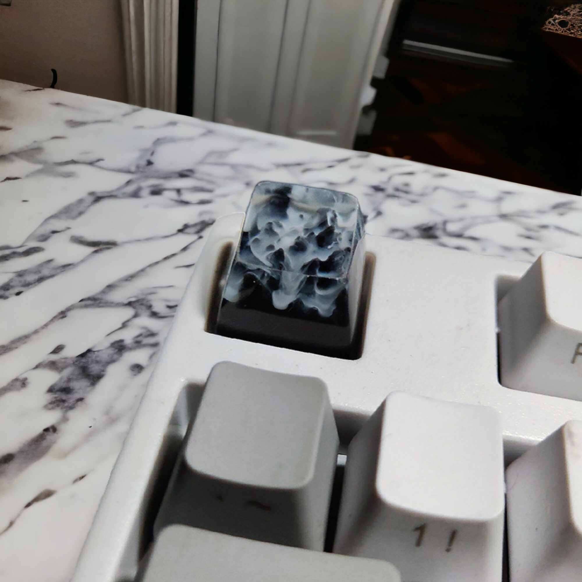 Cloudy Mountains Resin Keycap, 3D Nature Landscape Summit Alps Foggy ...