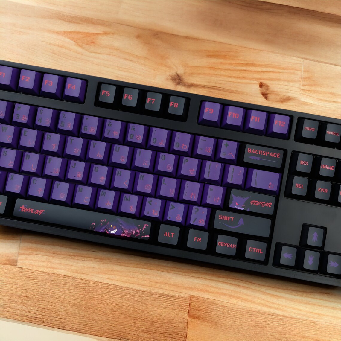 Gengar Pokemon Keycaps Set, Cute Japanese Anime Theme Inspired Gaming ...