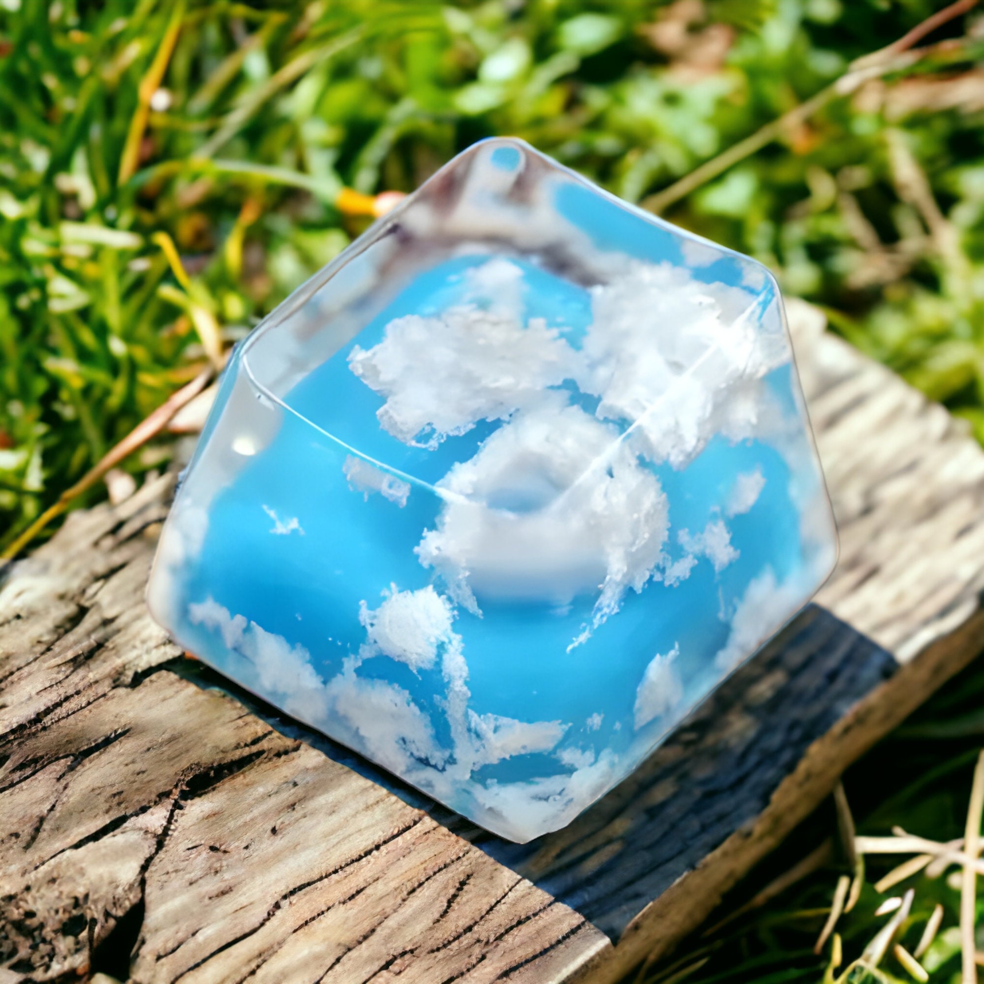 Blue Sky & Clouds Resin Keycap, Nature Theme Artistic Light Blue Sky ...