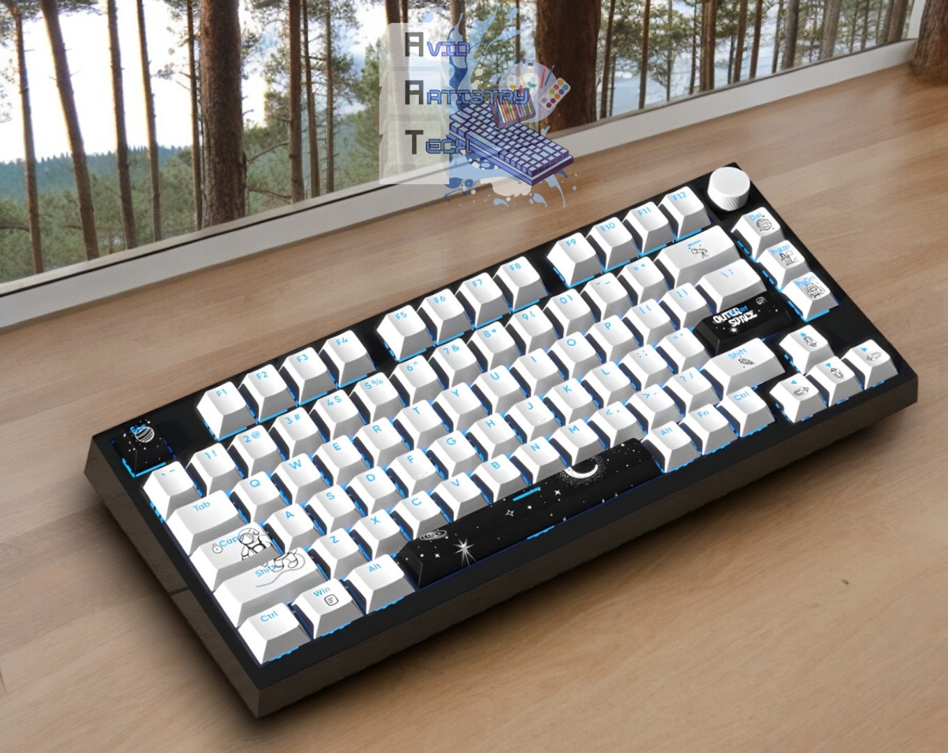 Outer Space Keycap Set, Astronaut Moon Planets Stars Solar System ...