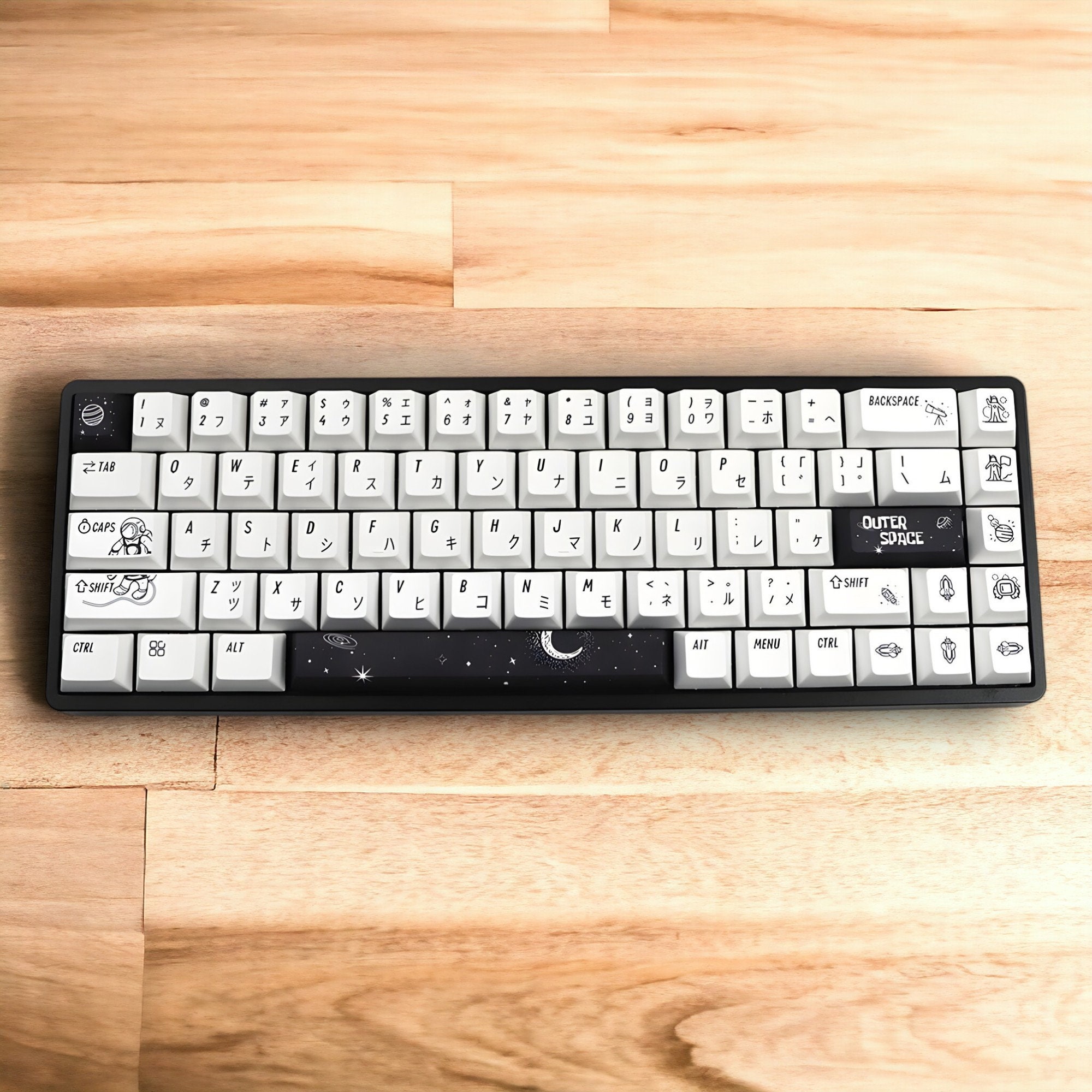 Outer Space Keycap Set, Astronaut Moon Planets Stars Solar System ...
