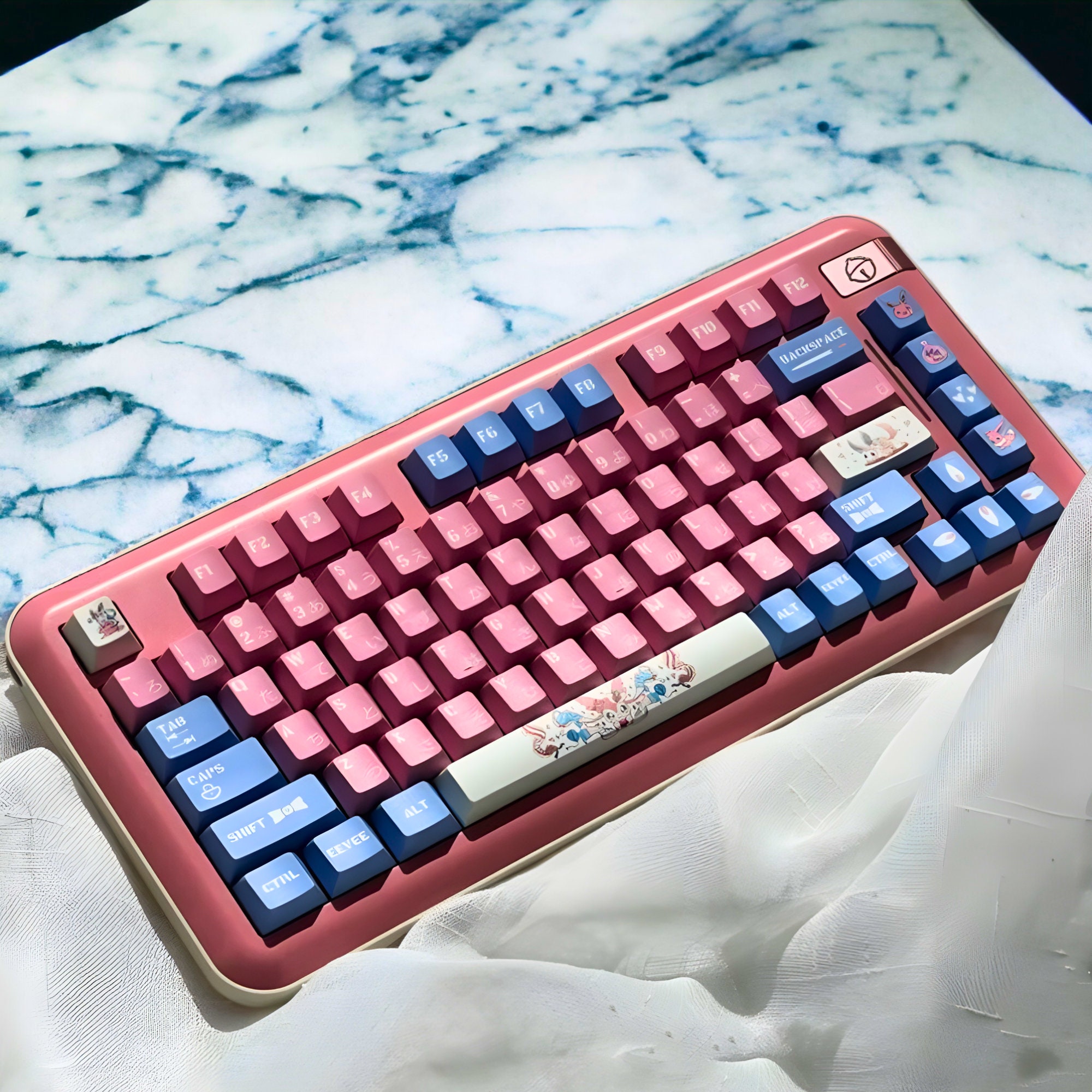 Eevee Pokemon Keycaps Set, Cute Japanese Anime Theme Inspired Gaming ...