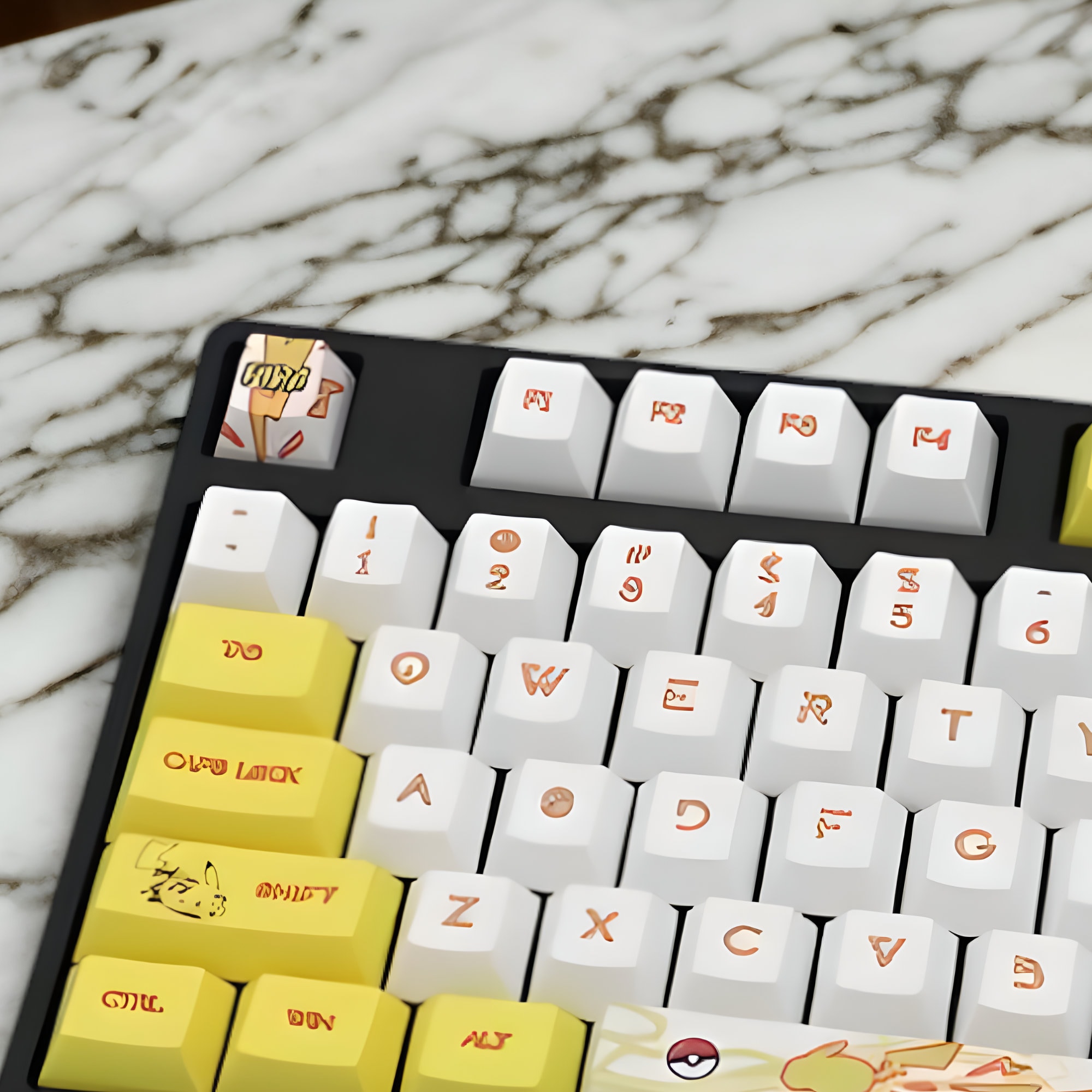 Pikachu Pokemon Keycaps Set, Cute Japanese Anime Theme Inspired Gaming ...