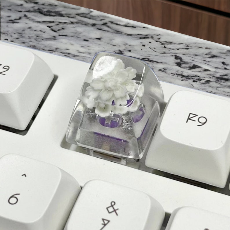 Flower Resin Keycaps, Floral Botanical Handmade Artisan Custom Art ...