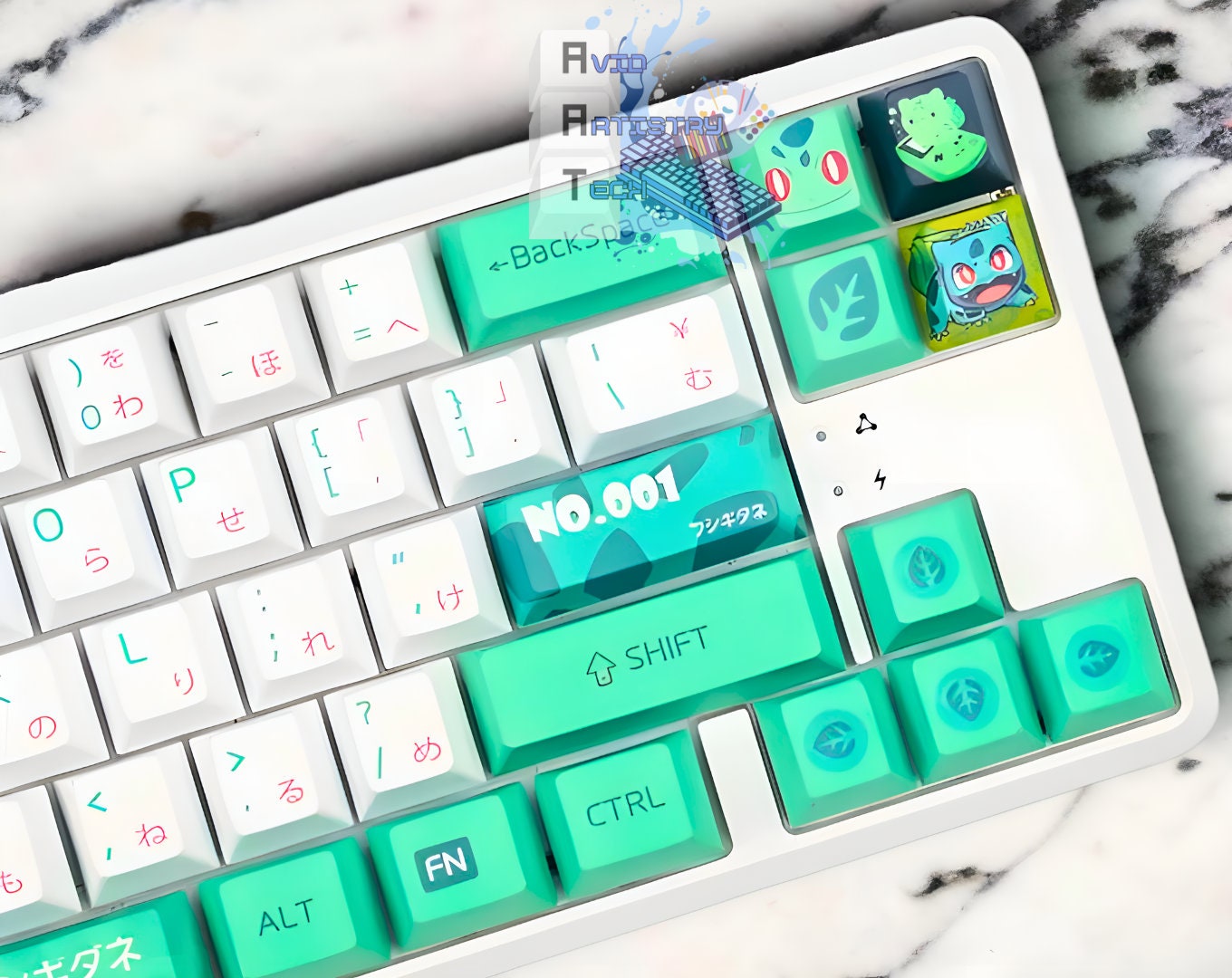 Bulbasaur Pokemon Keycaps Set, Cute Japanese Anime Theme Gaming Keycaps ...