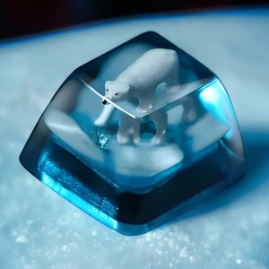 Polar Bear Keycap, Glacier Snow Mountain Winter North Pole Animal ...