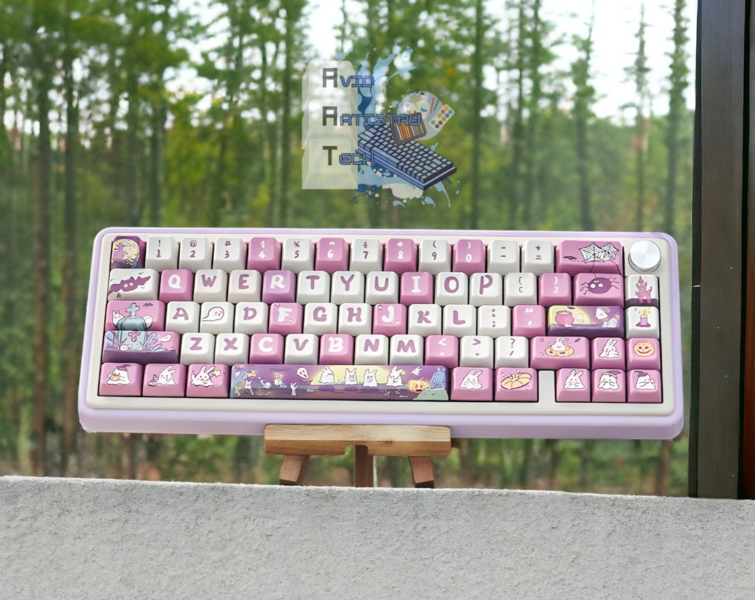 Cartoon Rabbit Keycap Set, Fun Colorful Unique Animated Cute Animal ...