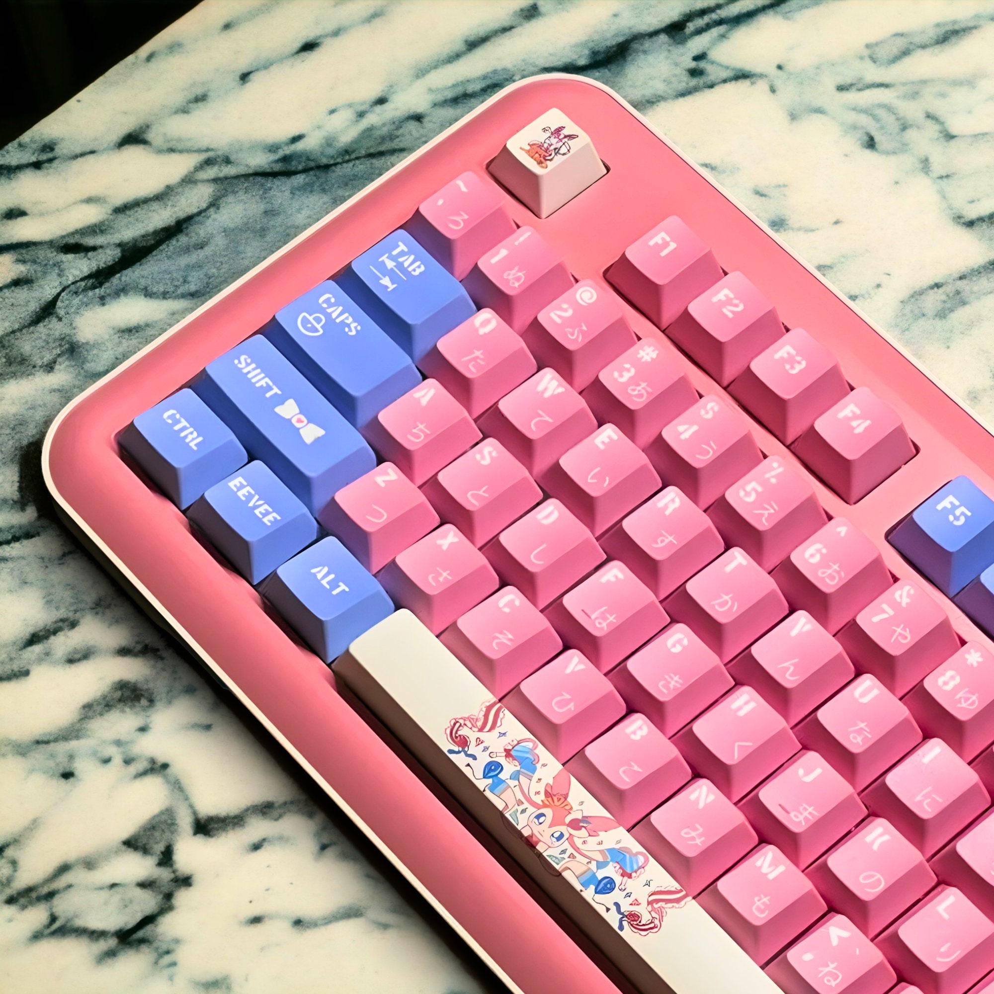 Eevee Pokemon Keycaps Set, Cute Japanese Anime Theme Inspired Gaming ...