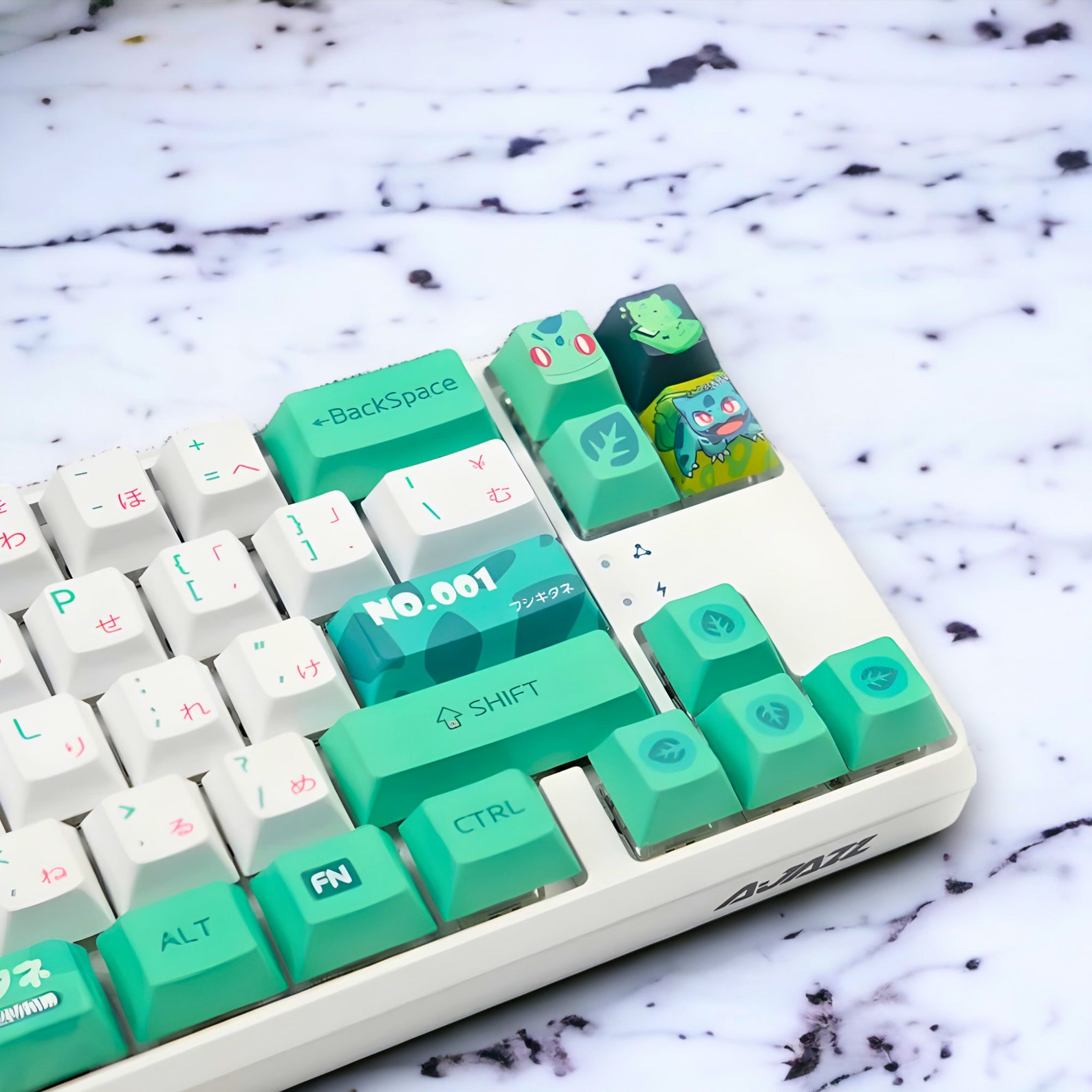 Bulbasaur Pokemon Keycaps Set, Cute Japanese Anime Theme Gaming Keycaps ...