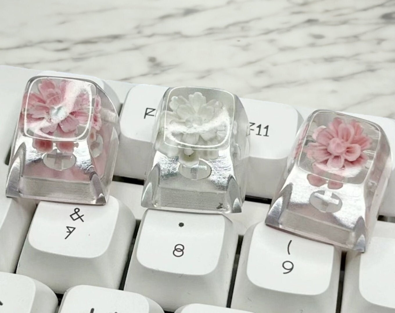 Flower Resin Keycaps, Floral Botanical Handmade Artisan Custom Art ...