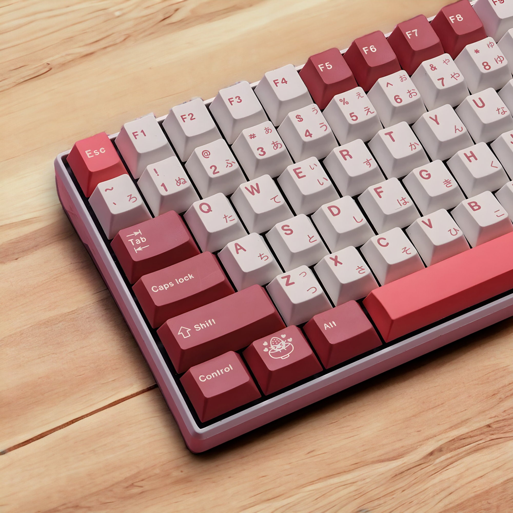 Strawberry Mochi Japanese Theme Full Keycaps Set, Japanese Culture ...