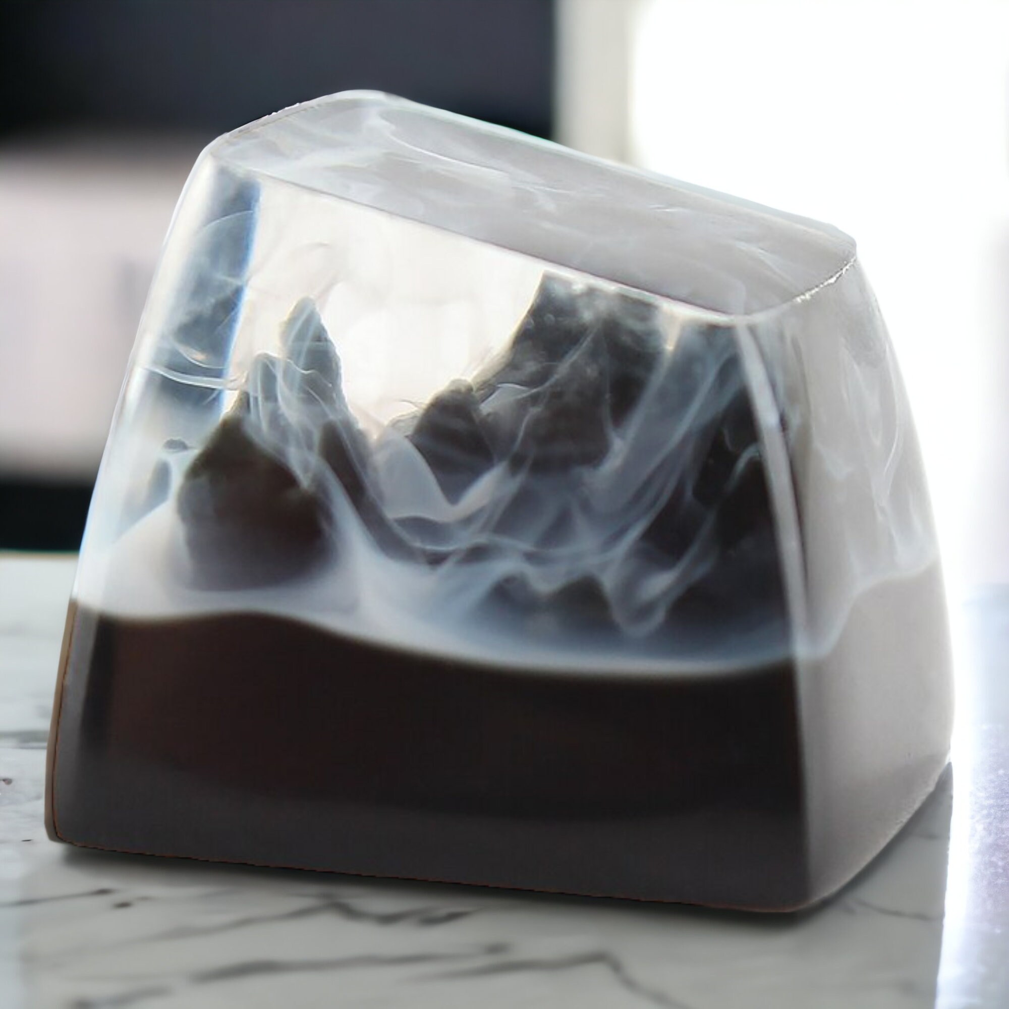 Cloudy Mountains Resin Keycap, 3D Nature Landscape Summit Alps Foggy ...