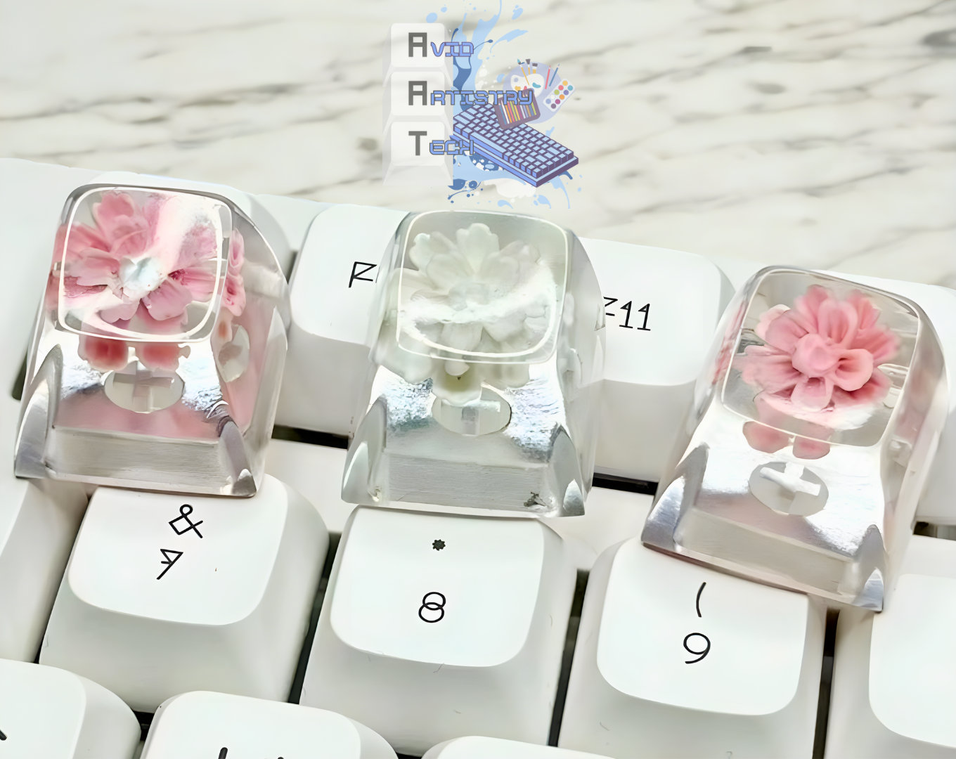 Flower Resin Keycaps, Floral Botanical Handmade Artisan Custom Art ...