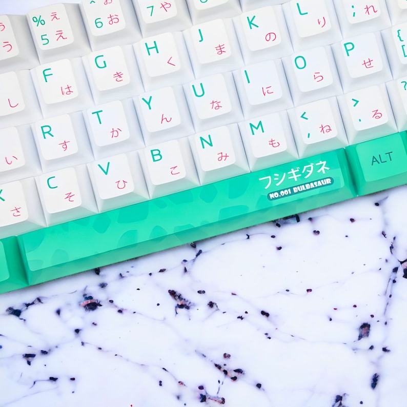 Bulbasaur Pokemon Keycaps Set, Cute Japanese Anime Theme Gaming Keycaps ...